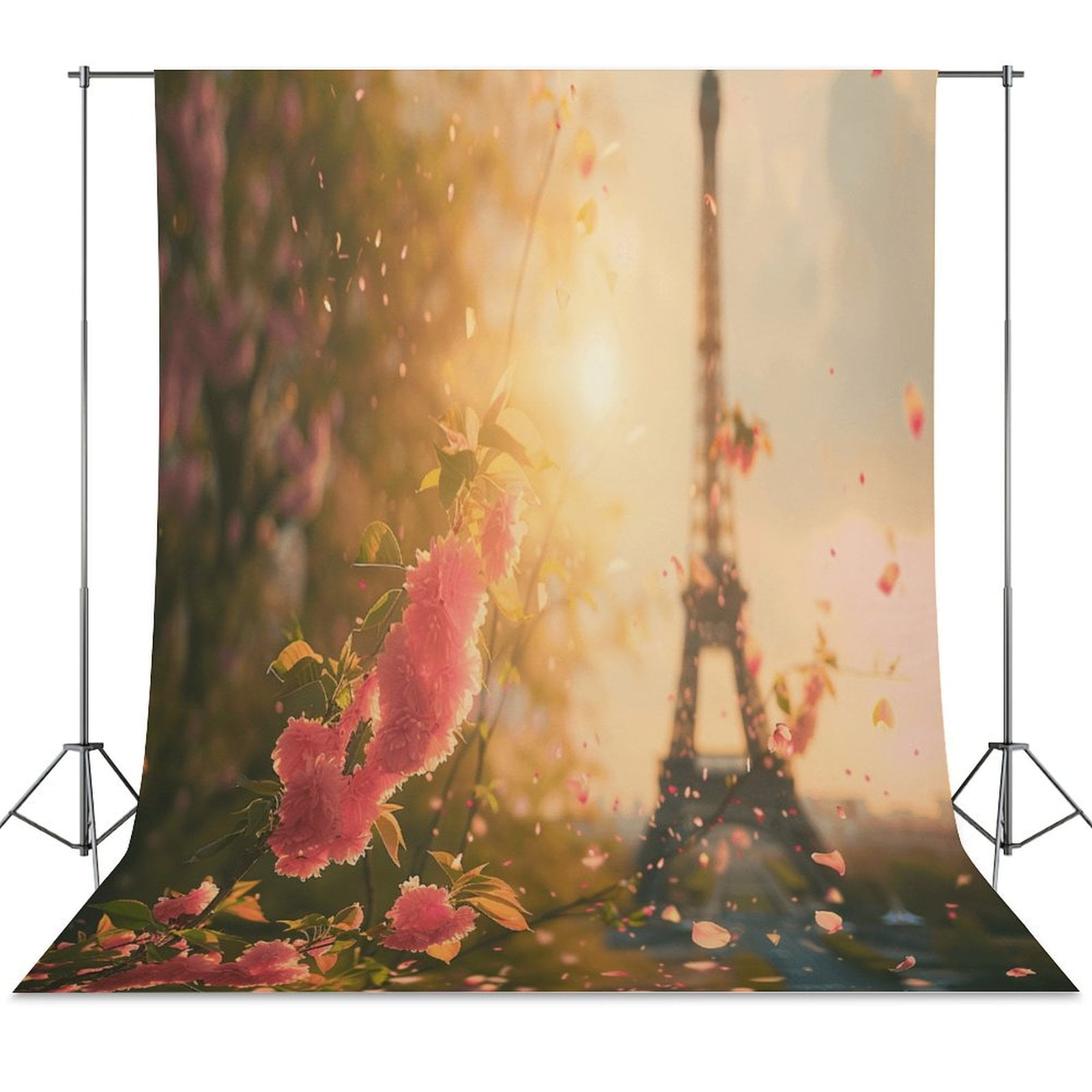 Blossoming Paris Eiffel Tower Spring Backdrop Backdrops for Photography ...
