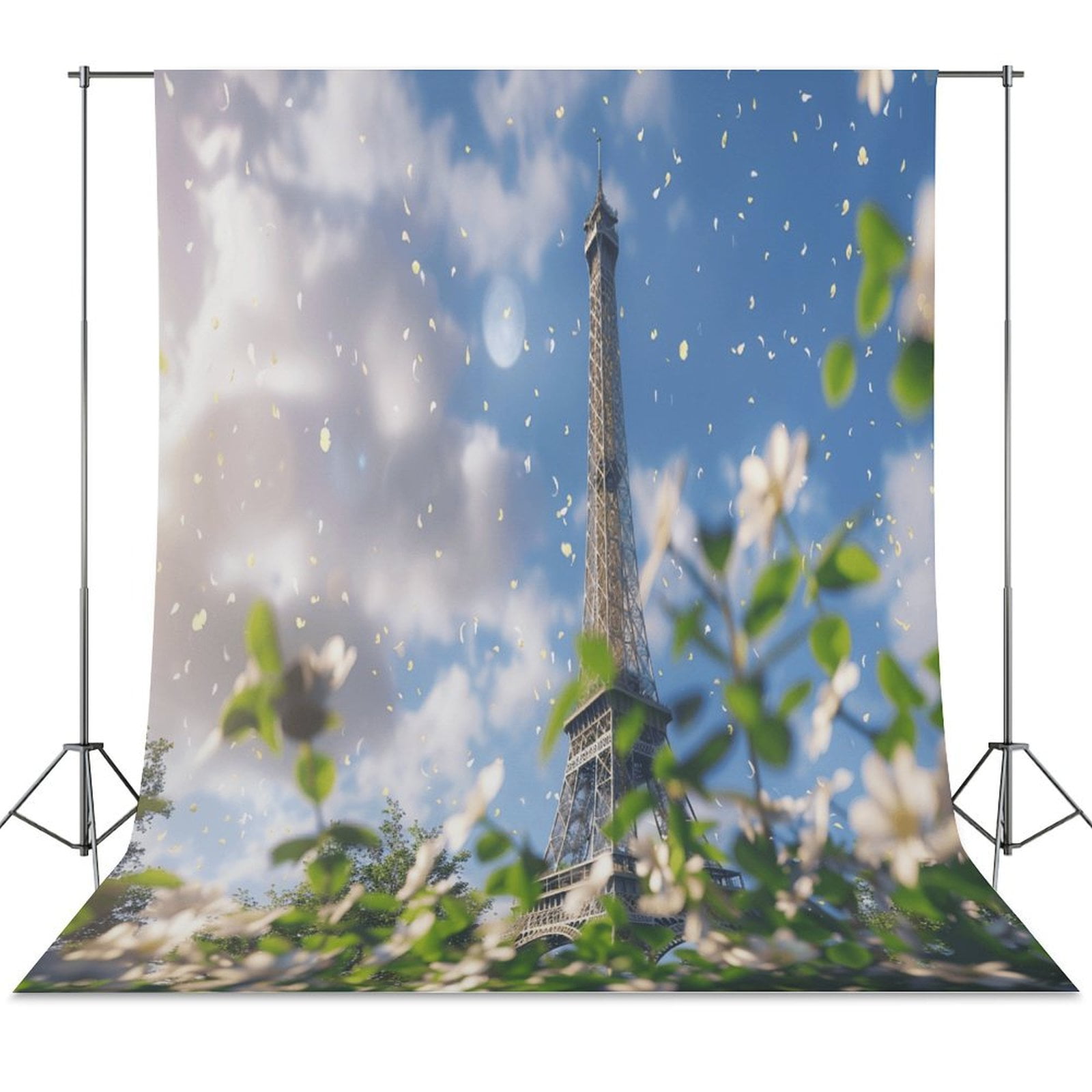 Blossoming Paris Eiffel Tower Spring Backdrop Backdrops for Photography ...