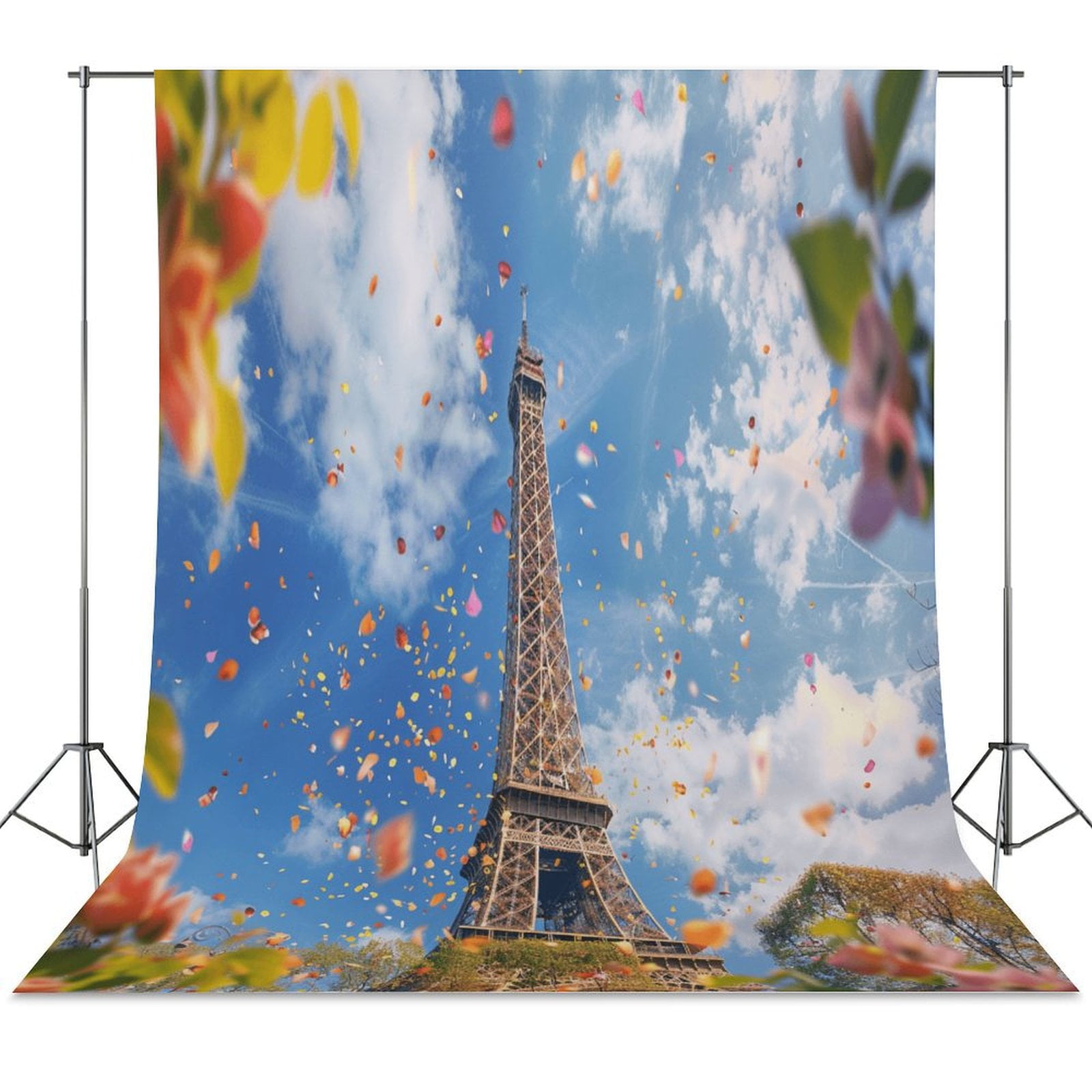 Blossoming Paris Eiffel Tower Spring Backdrop Backdrops for Photography ...