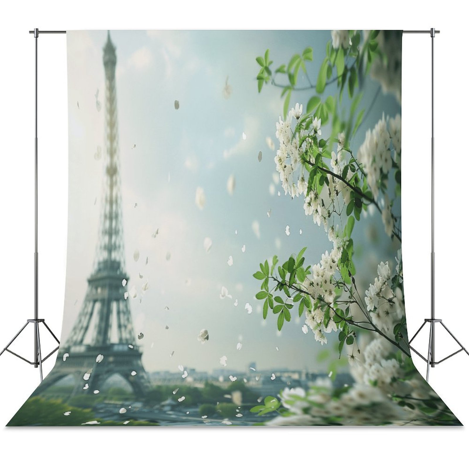 Blossoming Paris Eiffel Tower Spring Backdrop Backdrops for Photography ...