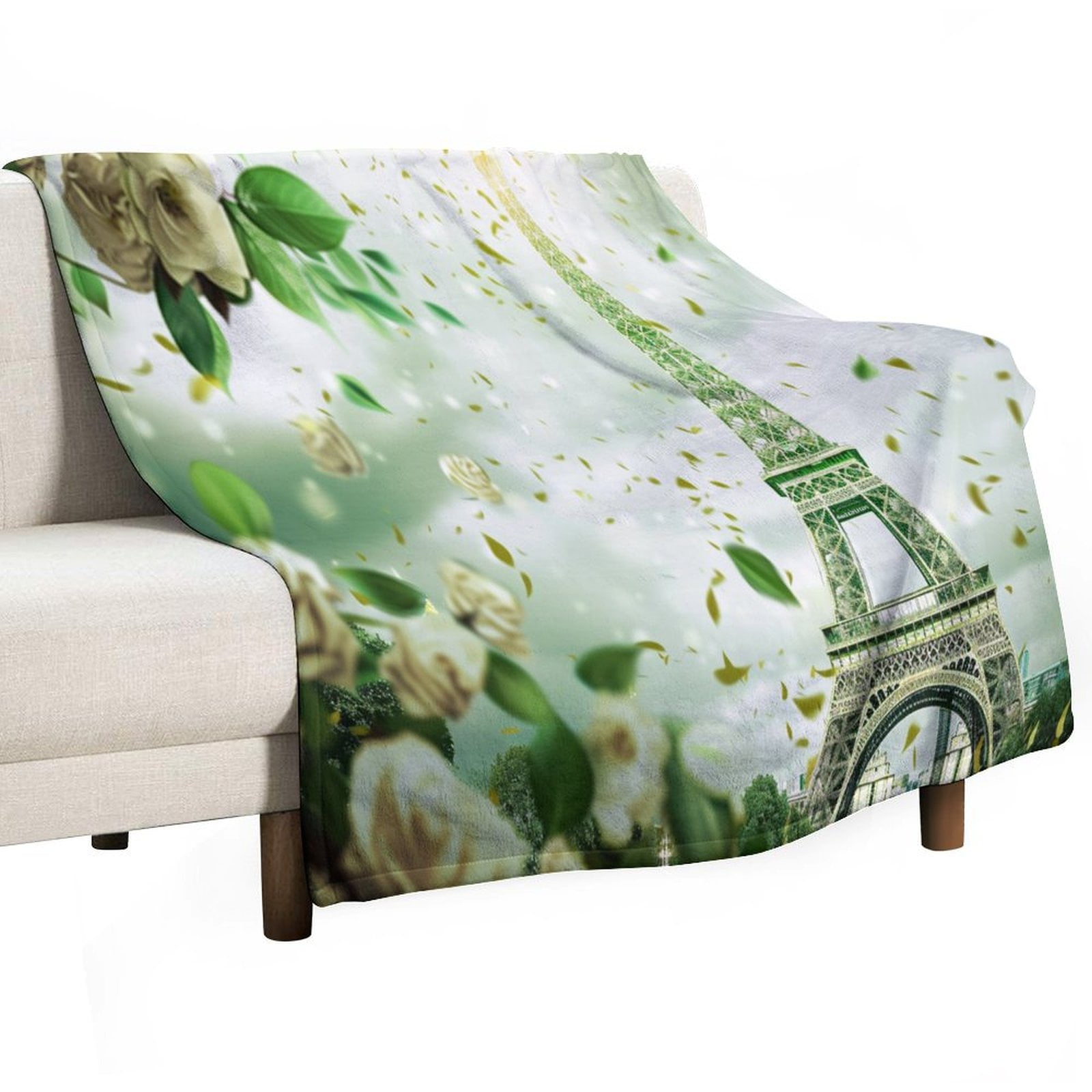 Blossoming Paris Eiffel Tower Throw Blanket for Women, Men - Super Soft ...