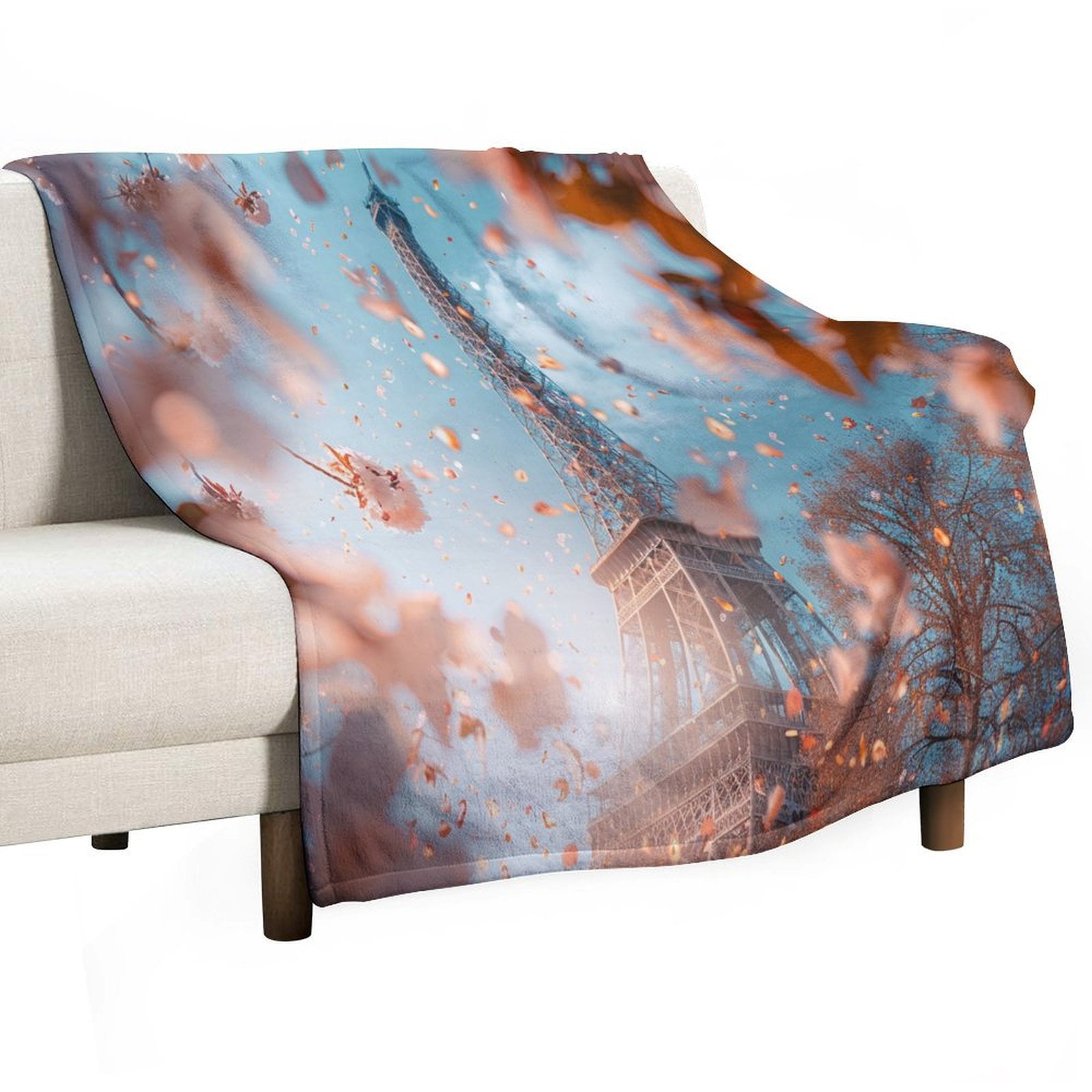 Blossoming Paris Eiffel Tower Throw Blanket for Women, Men & - Super ...