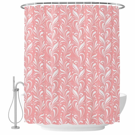 Blossoming Petals and Leaves Shower Curtain for Bathroom, Abstract ...