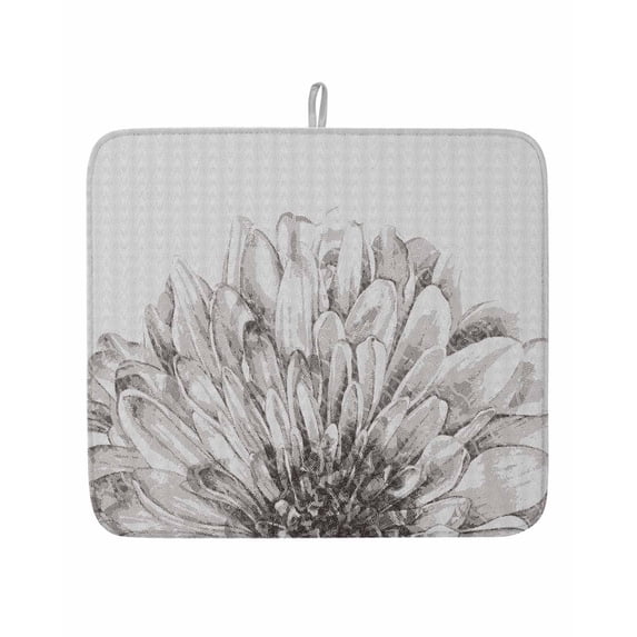 Blossoming Rustic Dahlia Flowers Dish Drying Mats for Kitchen Counter ...