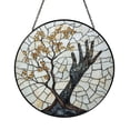 Blossoming Tree Scene Stained Glass Suncatcher, Window Decor Hanging ...
