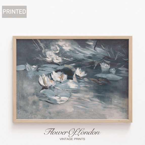 Blossoming Waterlilies Pond Landscape Nature Poster, Unframed Paper ...