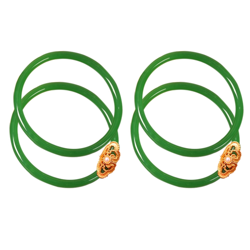 Blossomir 2Pair Jewelry Glass Bangles for Women Auspicious Glass ...