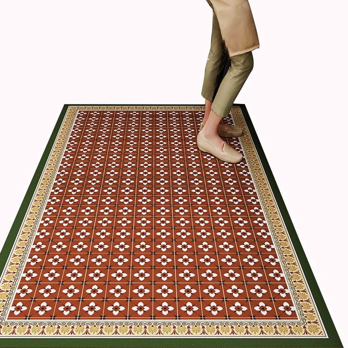 Blossomir Retro kitchen floor mats, waterproof, oil-proof, non-slip ...