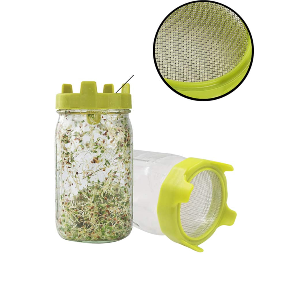 Blossomir Sprouting lids, Plastic Sprout Lid with Stainless Steel ...