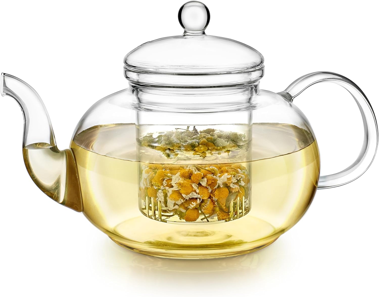 Blossoms Glass Teapot \u2013 Stovetop and Microwave Safe Borosilicate ...