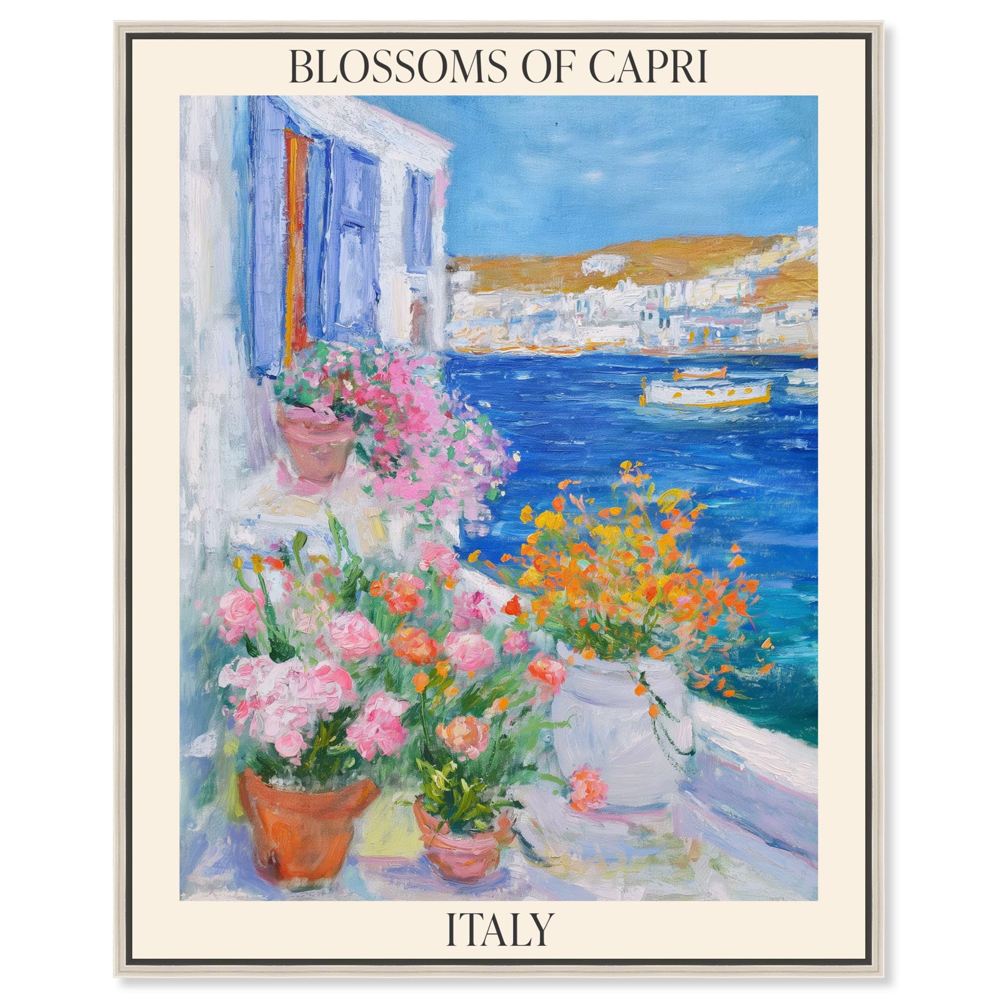 Blossoms of Capri Canvas Monet Inspired Poster by Art Remedy, Silver ...