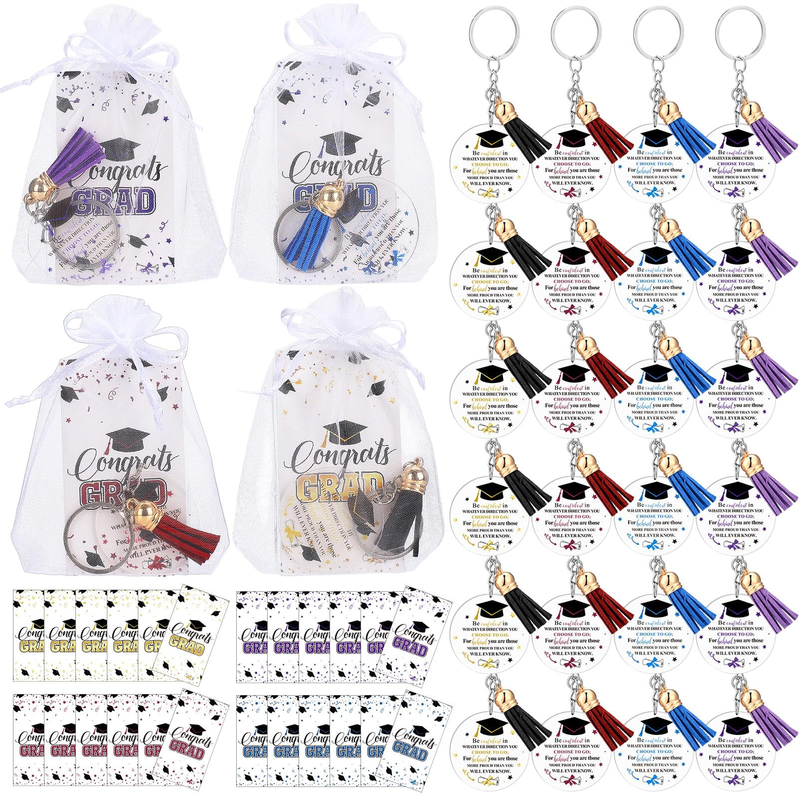 Blosssound 72 Pieces Graduation Party Favors Set 24 Inspirational Grad ...
