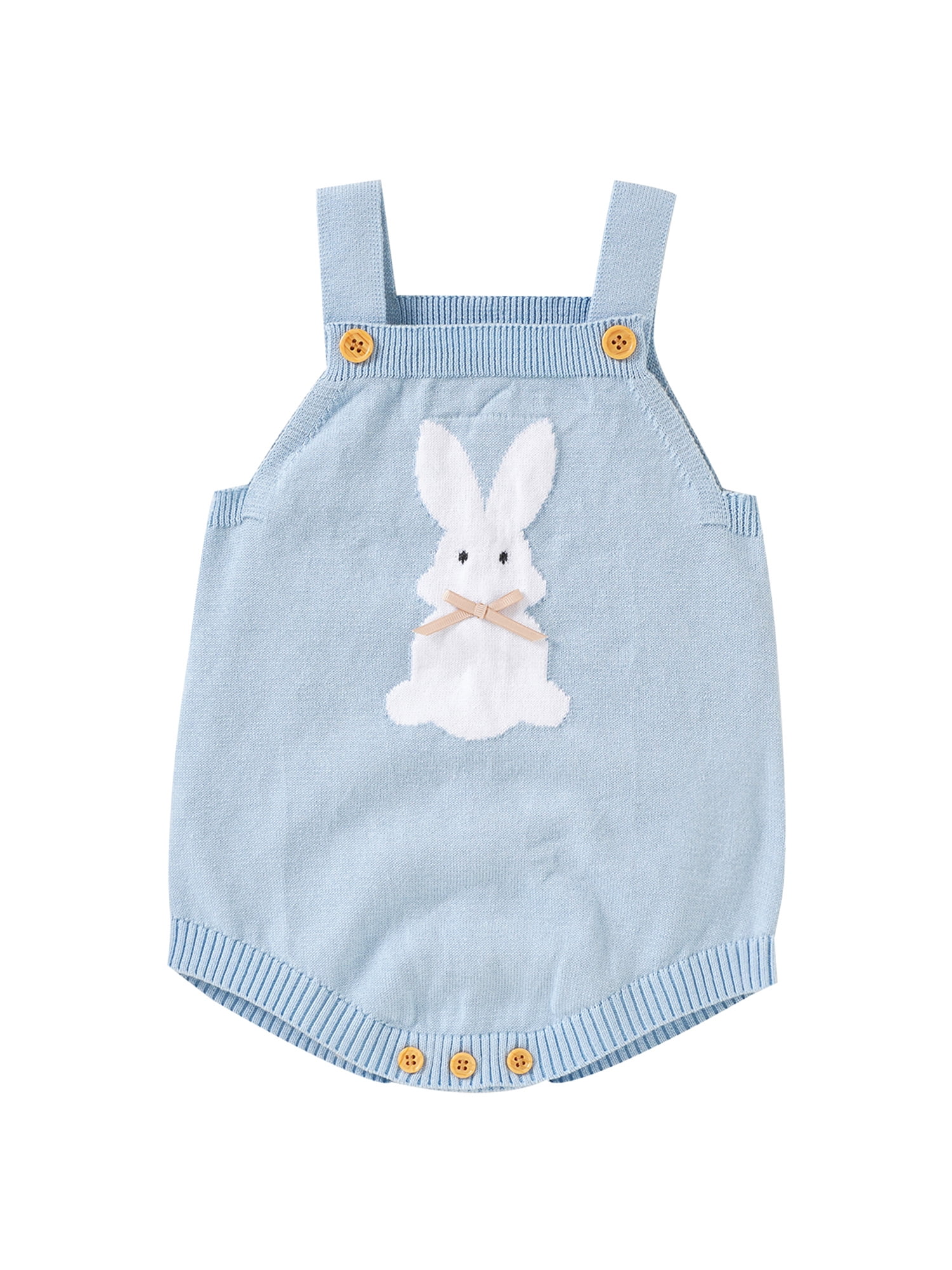 Blotona Baby Girl Boy Knit Rompers Bunny Sleeveless Sweater Bodysuit ...