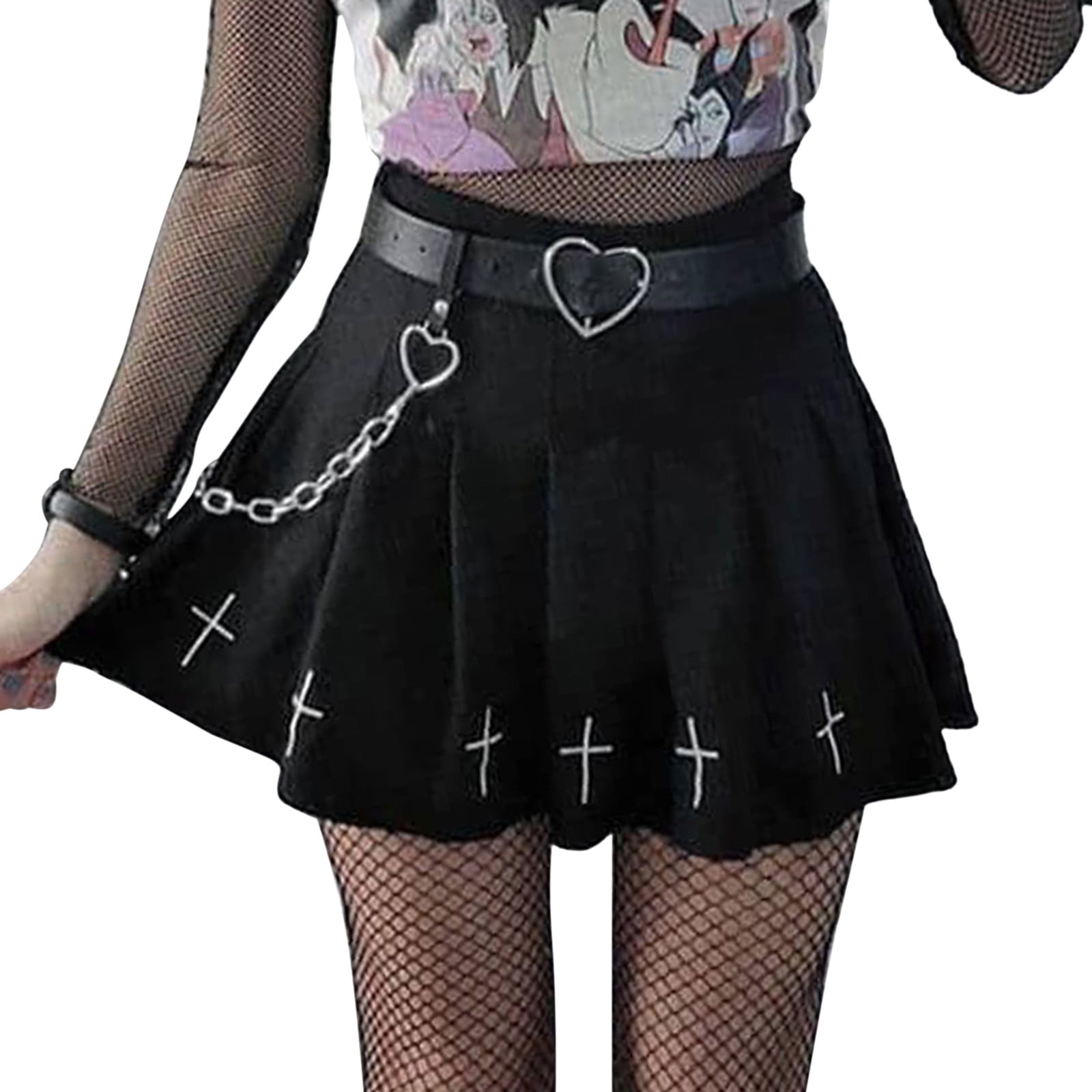 Blotona Goth Skirt for Women Harajuku Grunge Punk Dark Academia ...