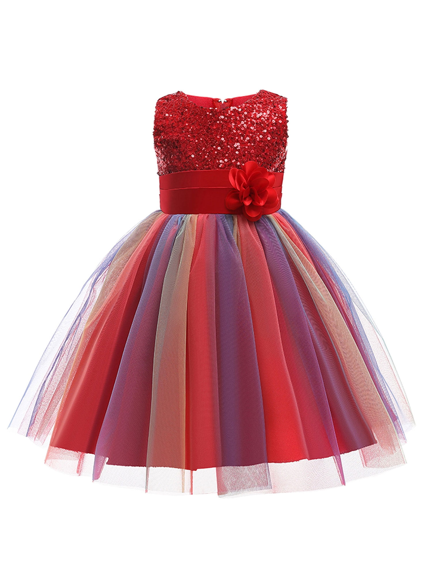 Blotona Kids Toddle Girls Princess Formal Gown Dress Bowknot Sequins ...