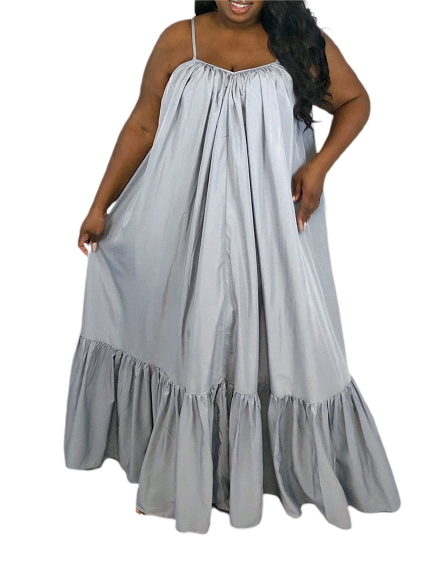 Blotona Women Casual Loose Sleeveless Maxi Dress Plus Size Flowy ...