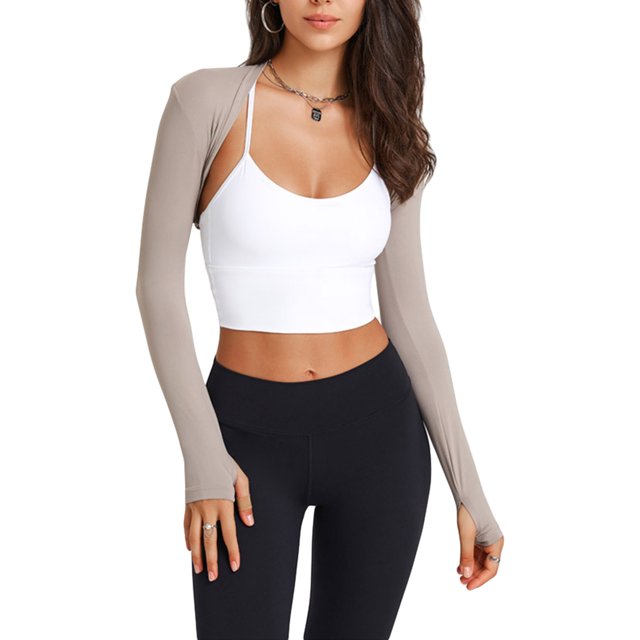 Blotona Women Long Sleeve Shrugs Cropped Open Front Bolero Shrug Crop ...