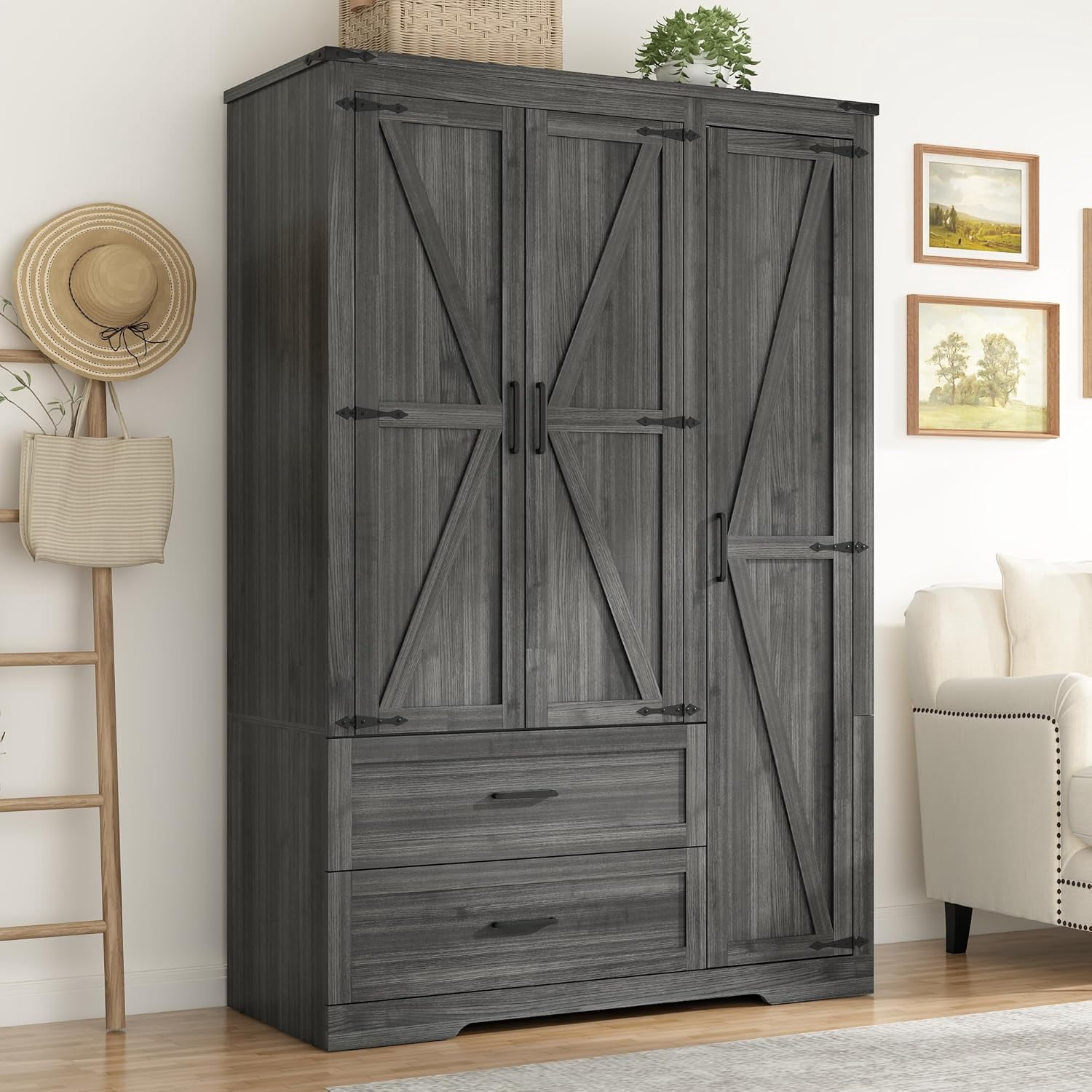 Extraordinary Armoire With Shelves And Drawers Gallery