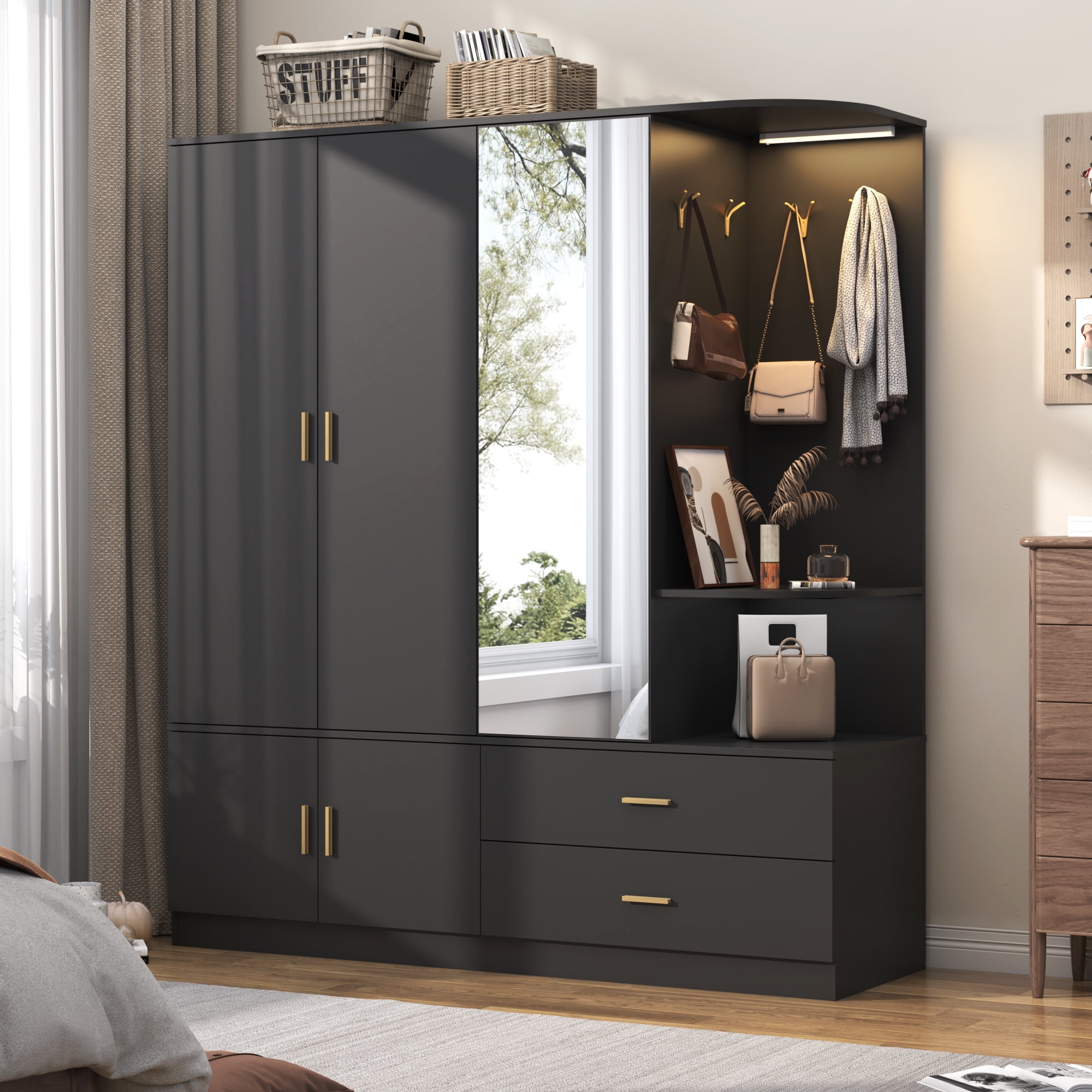 Modern wardrobe with mirror store