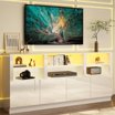 LED Entertainment Center with Glass Shelf，TV Stand for 60 Inch TV ...