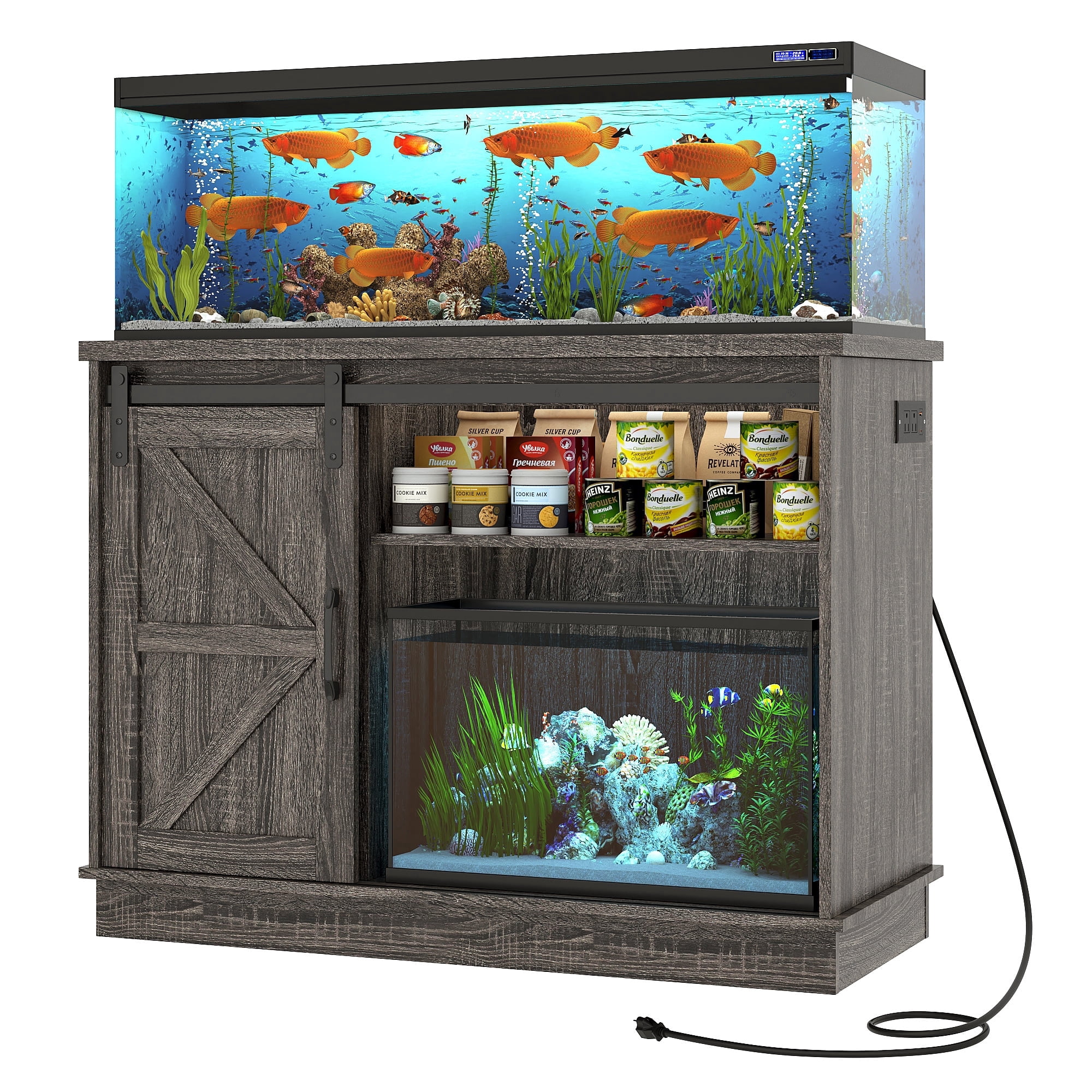 Blotout Farmhouse 40-50 Gallon Fish Tank Stand with Power Outlet, 41.7 ...