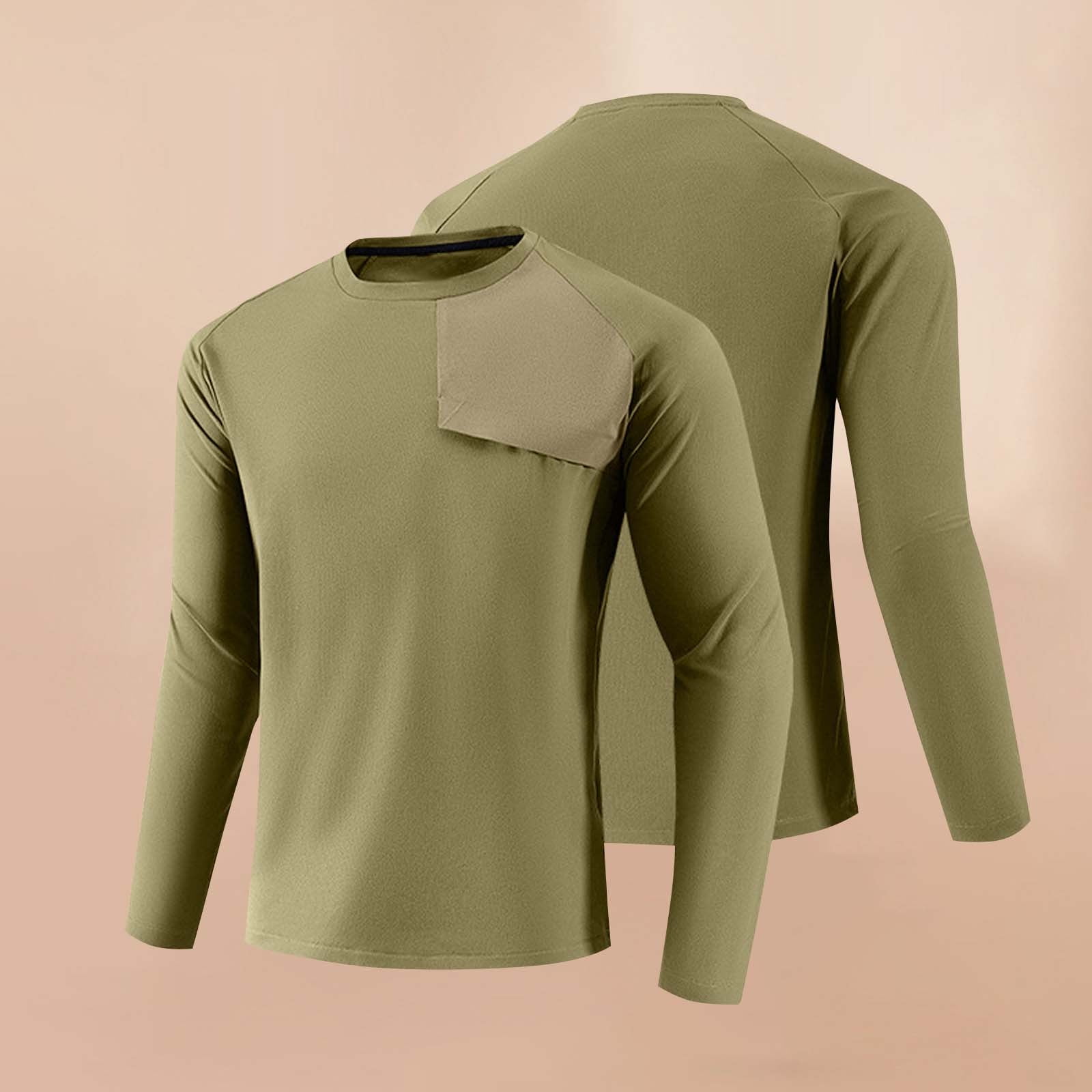 Blouse for Men,Mens Tops Long Sleeve Round Neck Casual Solid Color ...