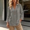 Blouse for Women Long Sleeve Lapel Fashion Solid Color Casual Daily ...