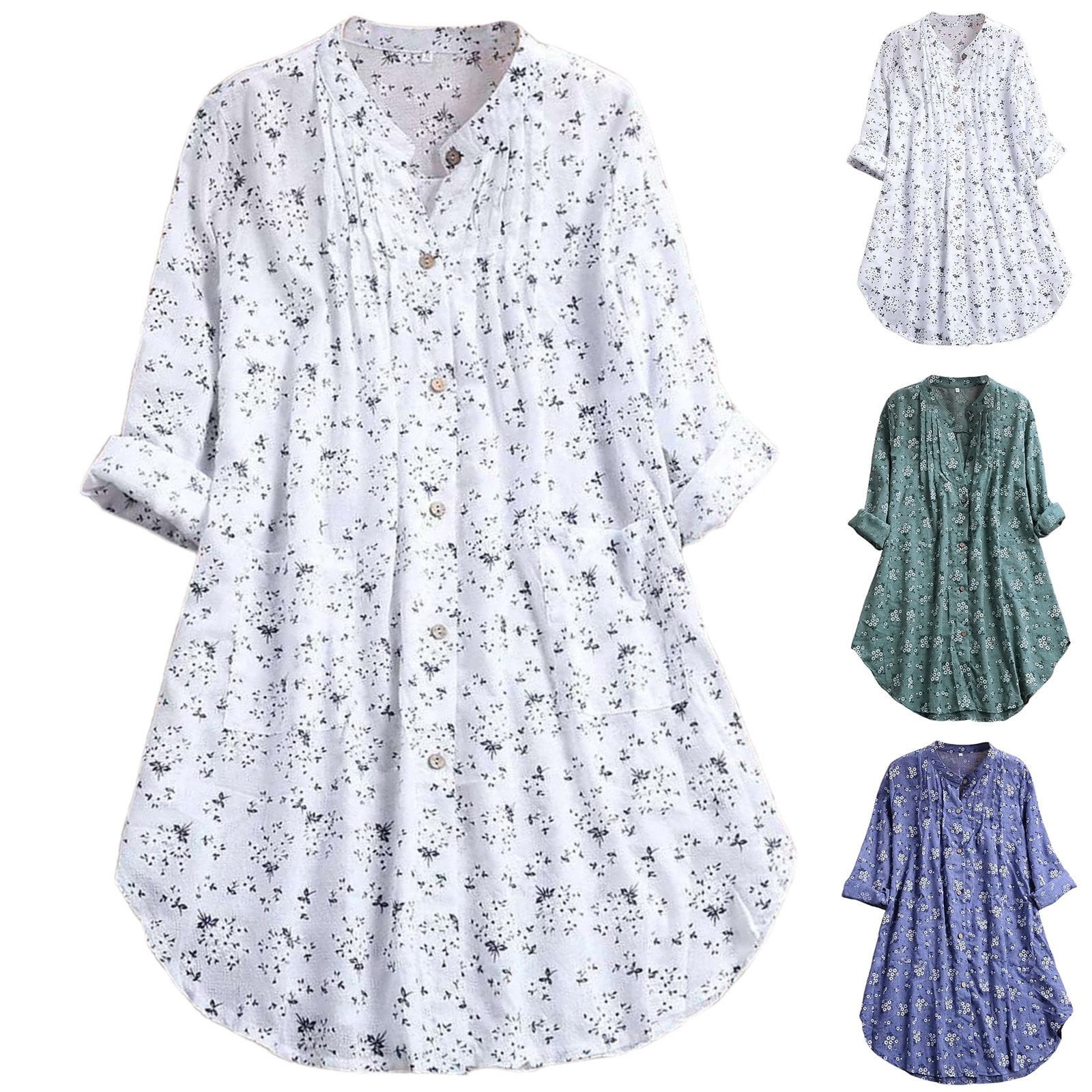 Blouses For Women Floral Print Rainbow Neck Stylish Short Sleerainbowe ...