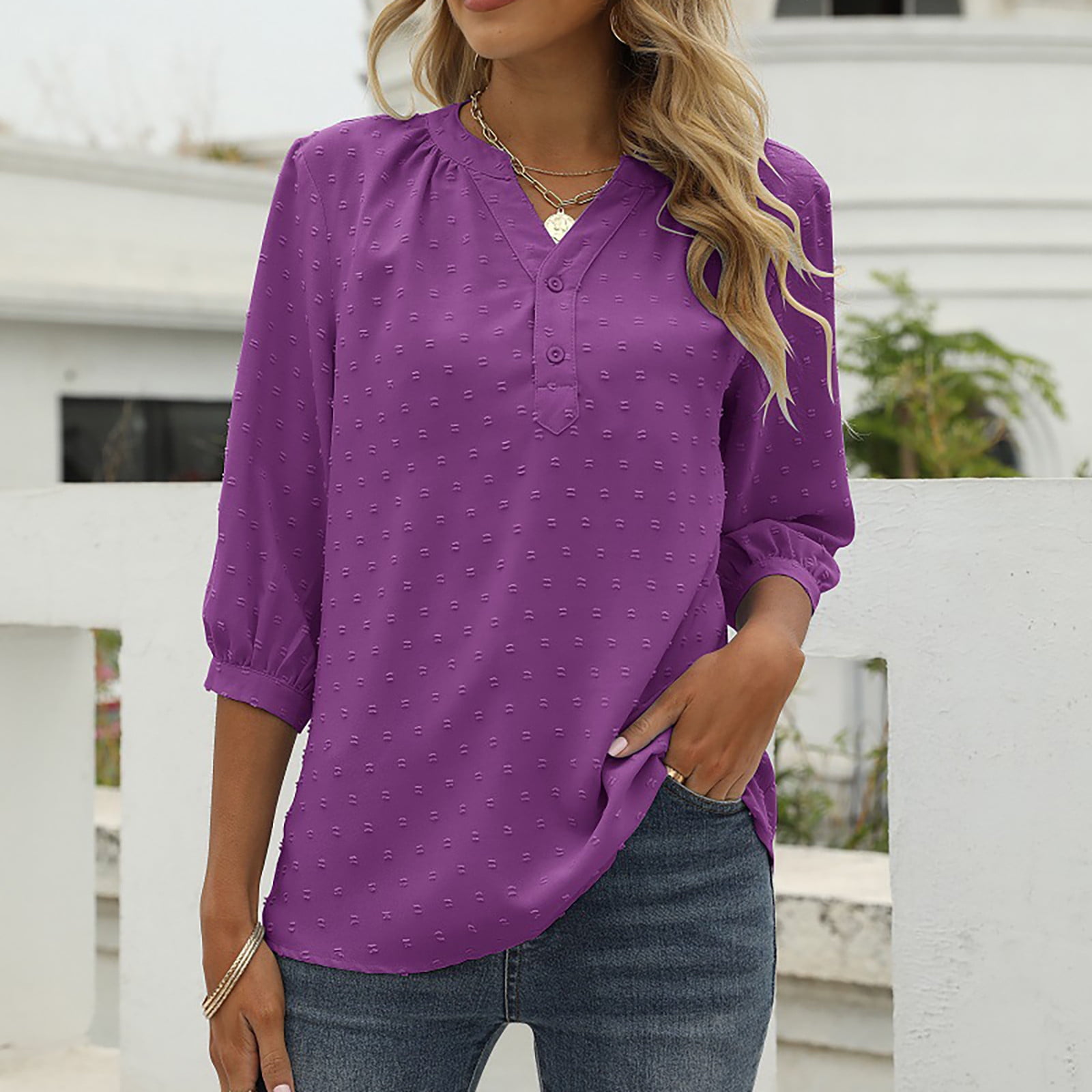 Blouses For Women Stand Up Shirt With Flower Leisure Clothing Pp2 ...