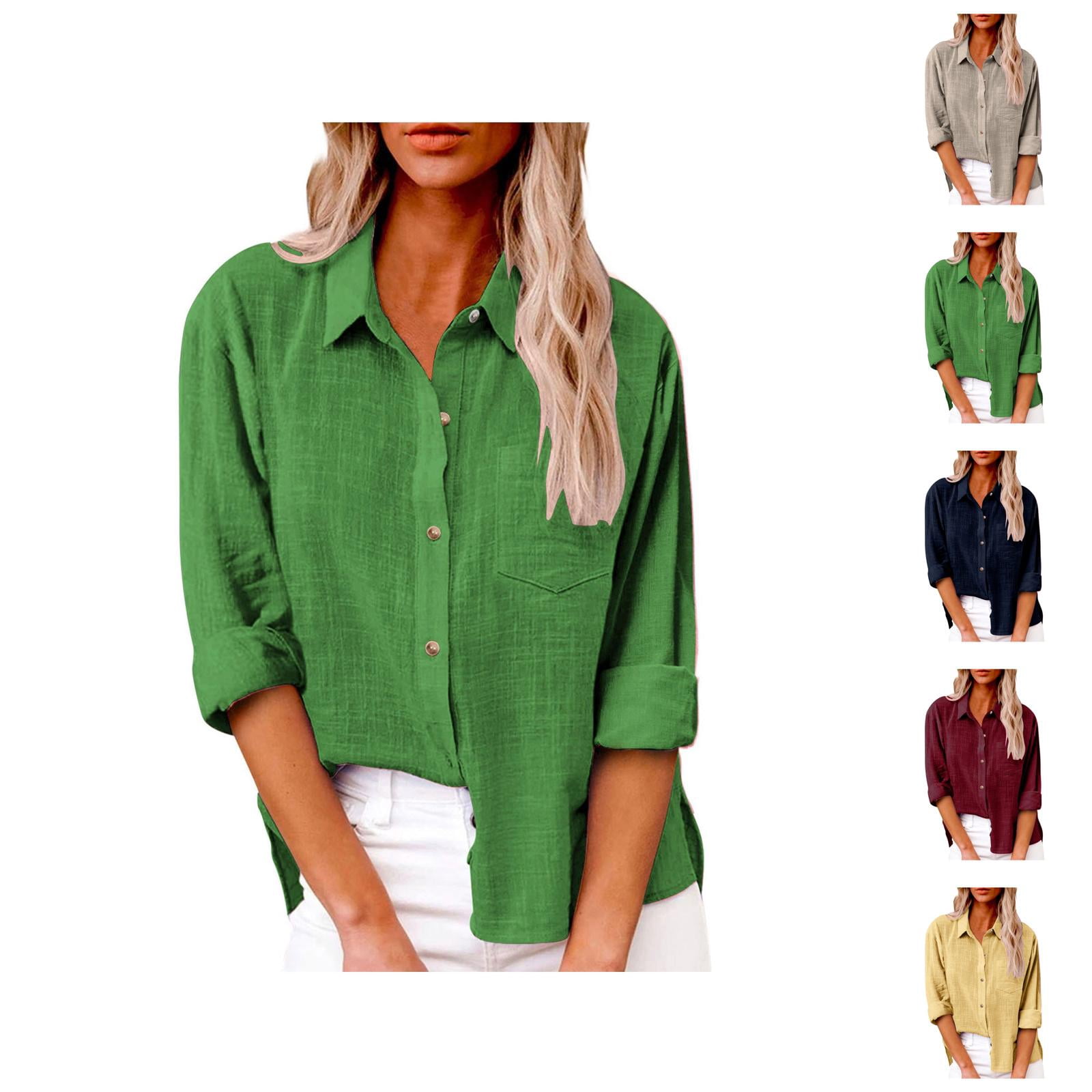 Blouses for Women – Chiffon Long Sleeve Blouse Office Wear Casual ...