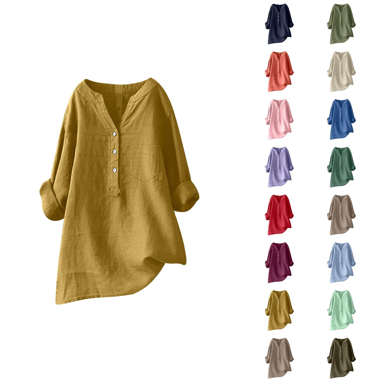 Blouses for Women – Short Sleeve Collared Top Button Down Shirt for ...