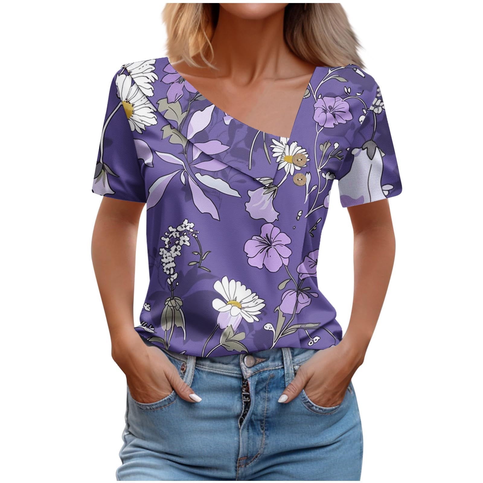 Blouses for Women Casual Plus Size Workout Shirts Women Loose Womens ...