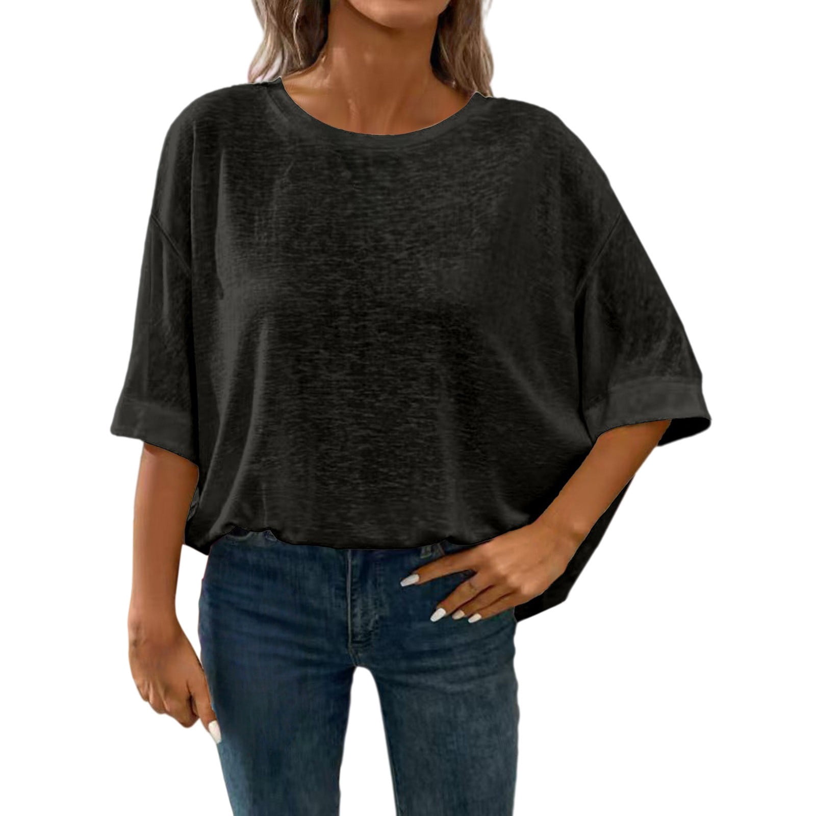 Blouses for Women Dressy Casual Plus Size Women's Versatile Neck ...