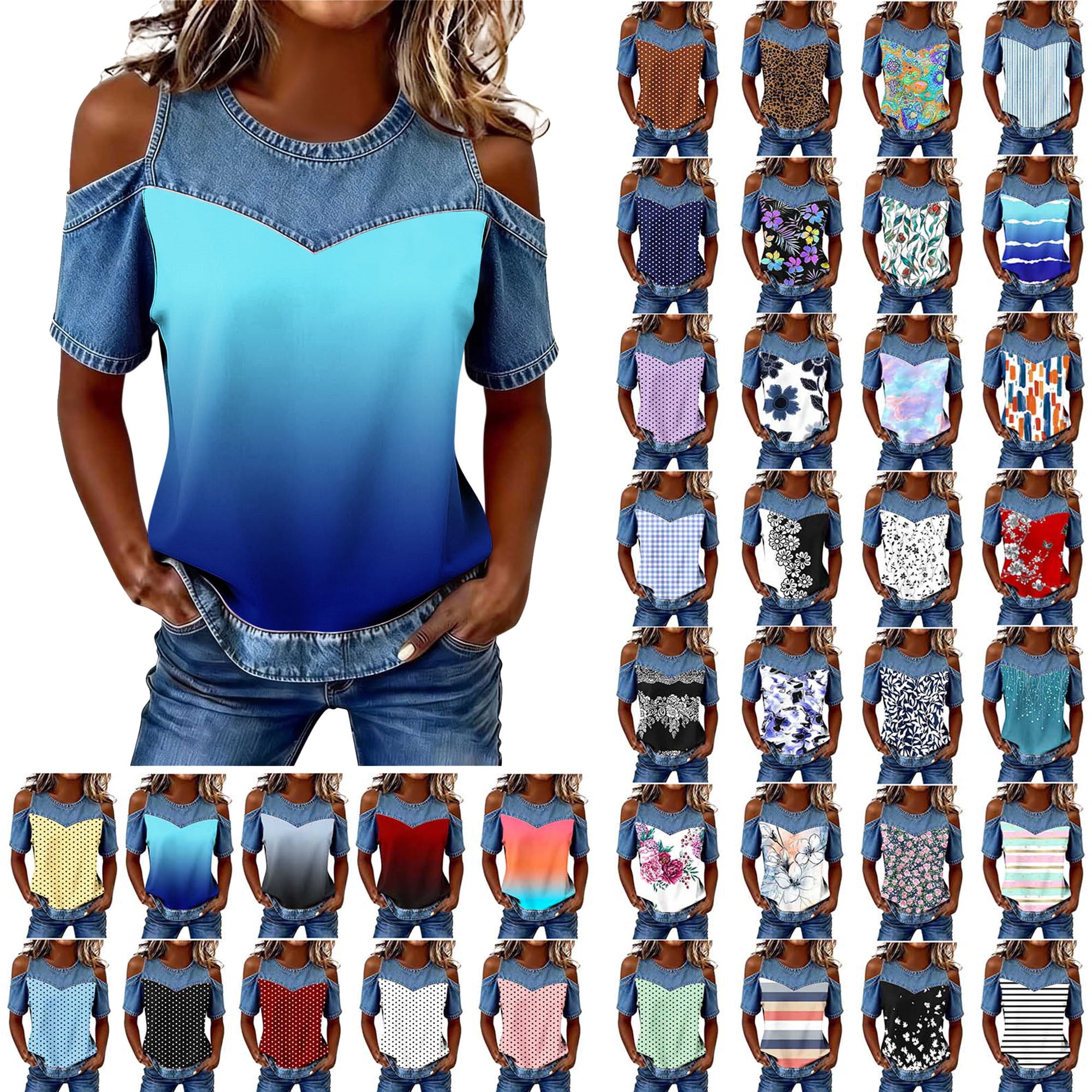 Blouses for Women Dressy Casual Summer Short Ndbuld Women's Fashion ...