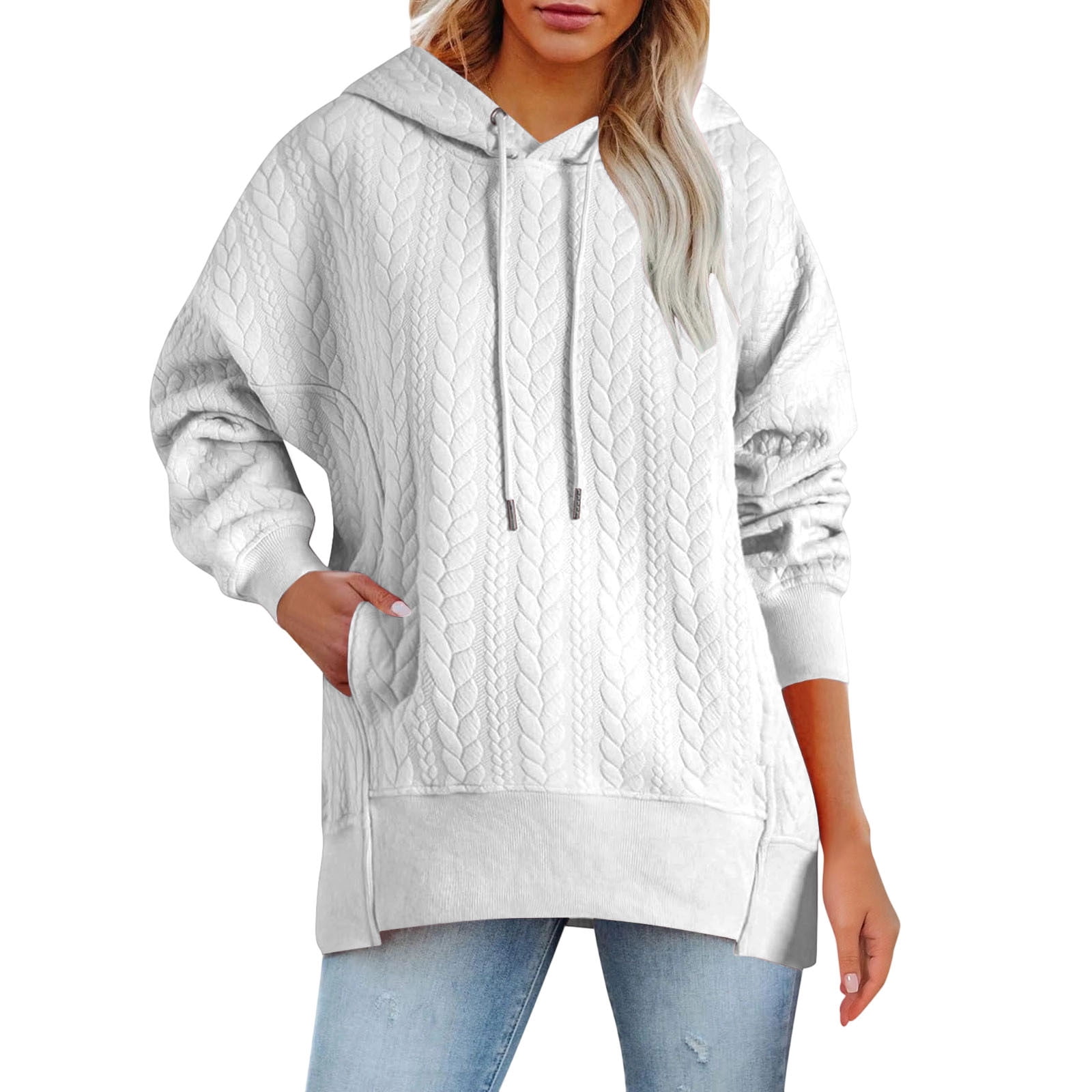 Blouses for Women Oversized Tops V-Neck Long Sleeve Cute Trendy Tunic ...