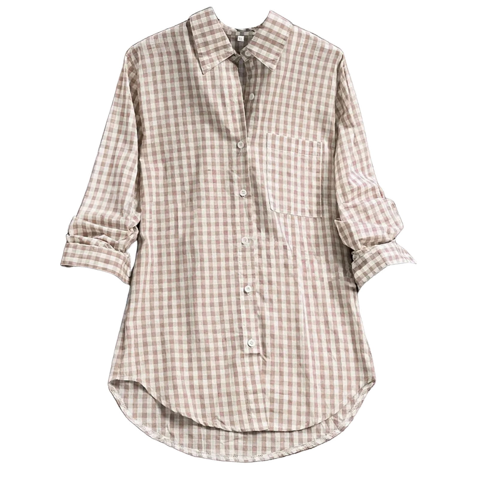 Blouses for women dressy casual Cotton Soft Clothing XXXXXL Brown ...