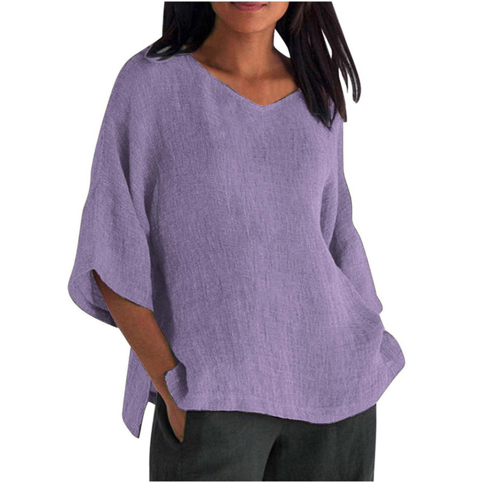 Blouses for women dressy casual Cotton and Linen Soft Clothing XXL ...