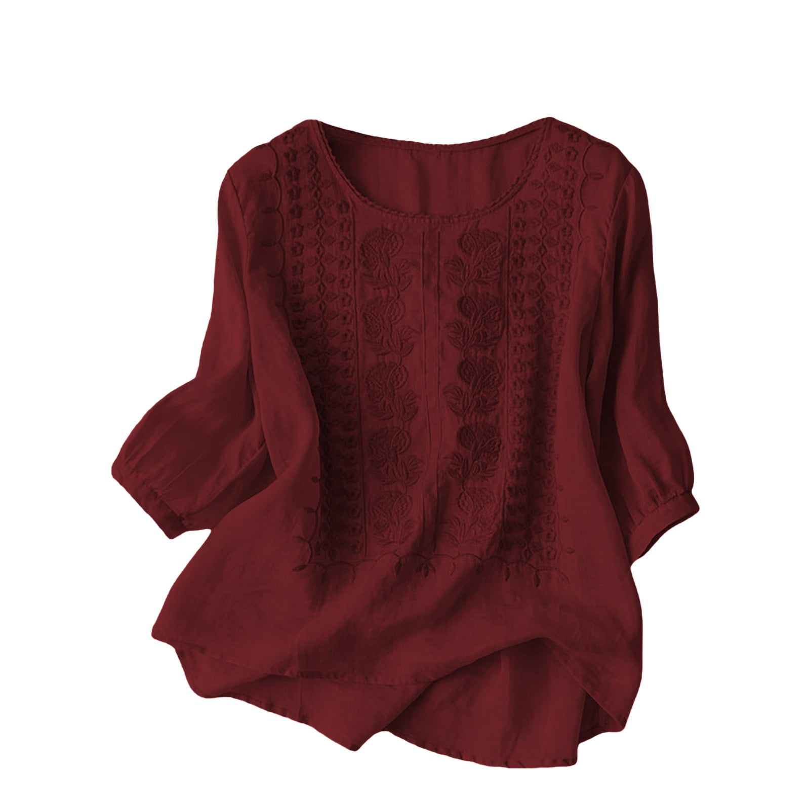 Blouses for women dressy casual Cotton and Linen Soft Clothing XXL Red ...