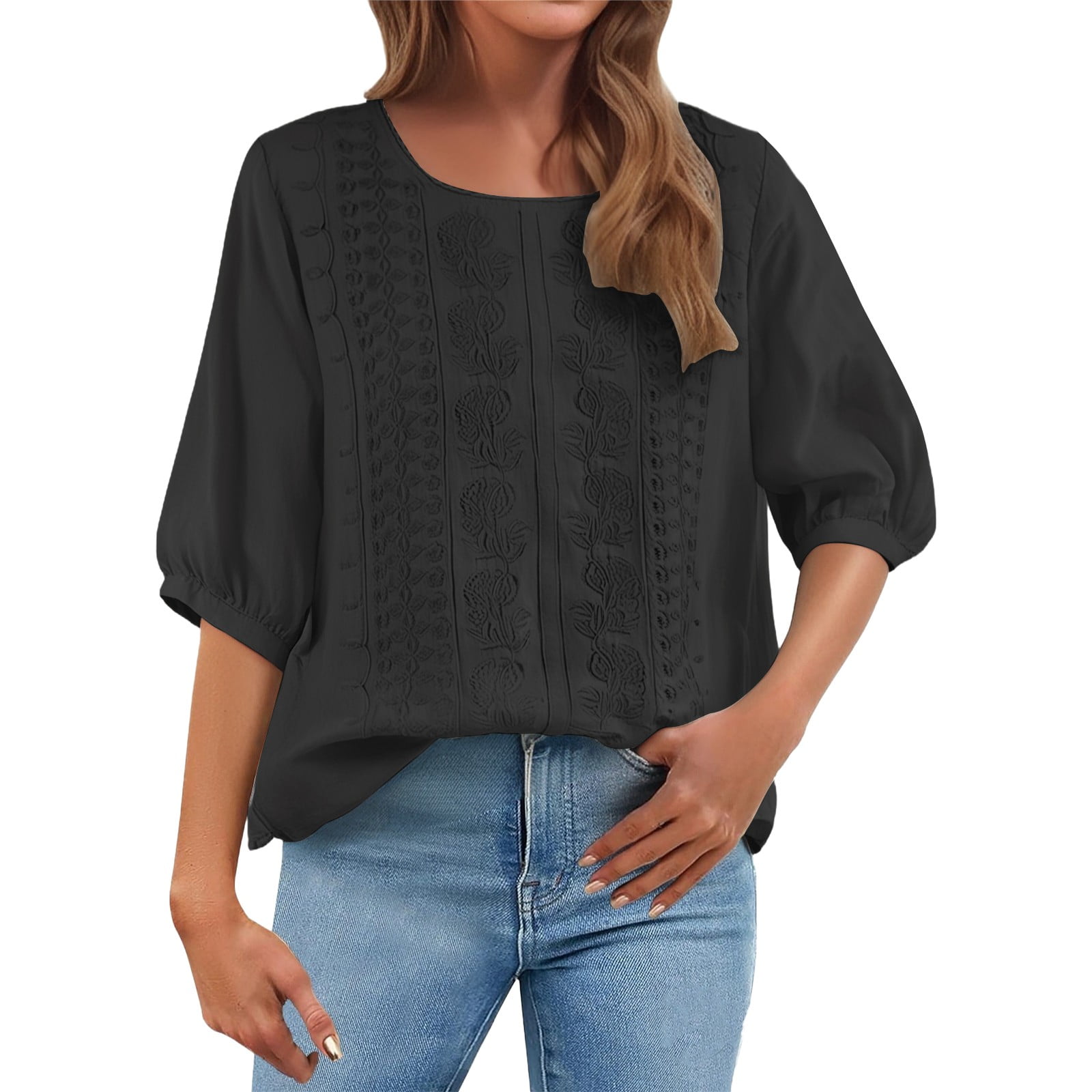 Blouses for women dressy casual Flax Soft Clothing XXL Black womens ...