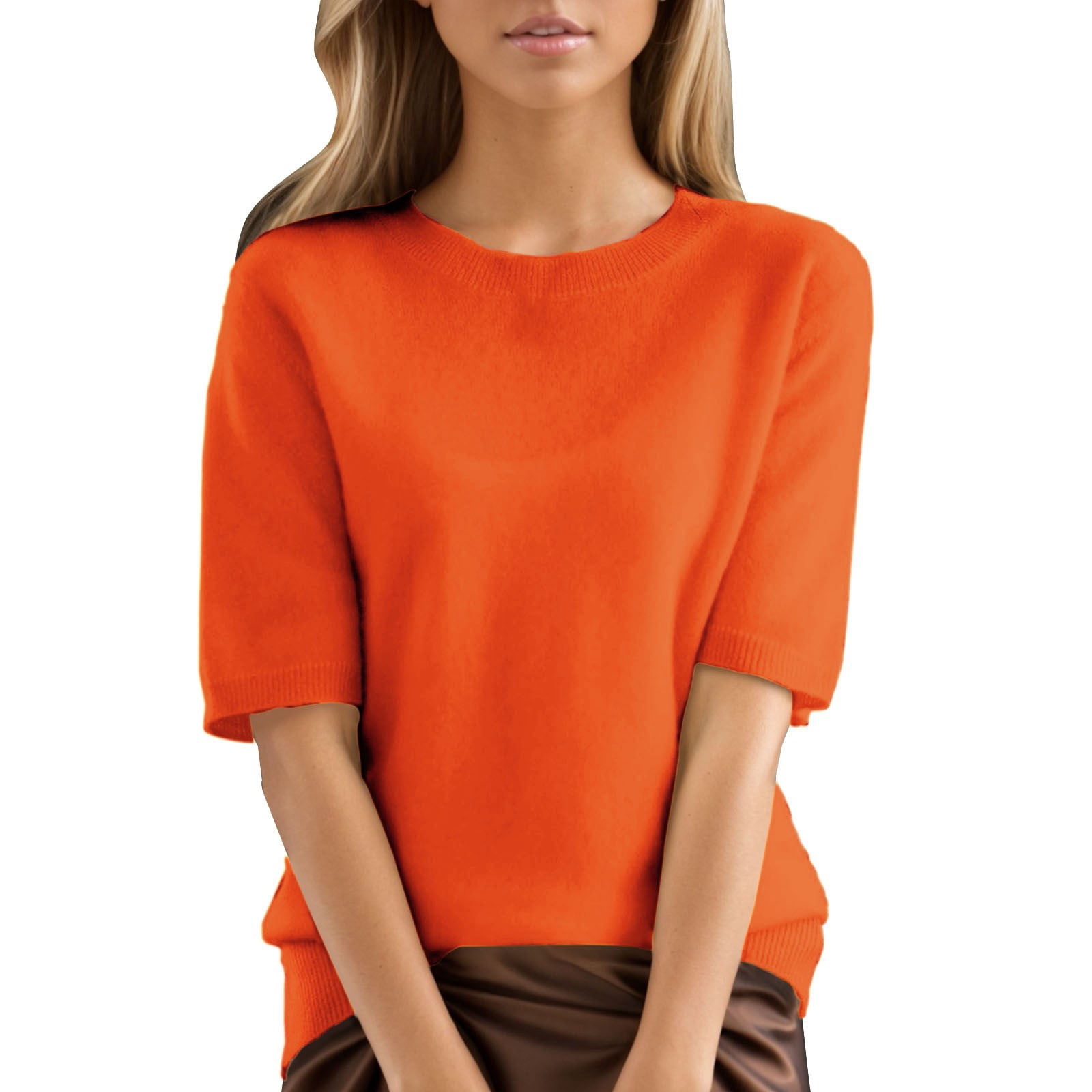 Blouses for women dressy casual Knitting Cotton Soft Clothing XL Gold ...