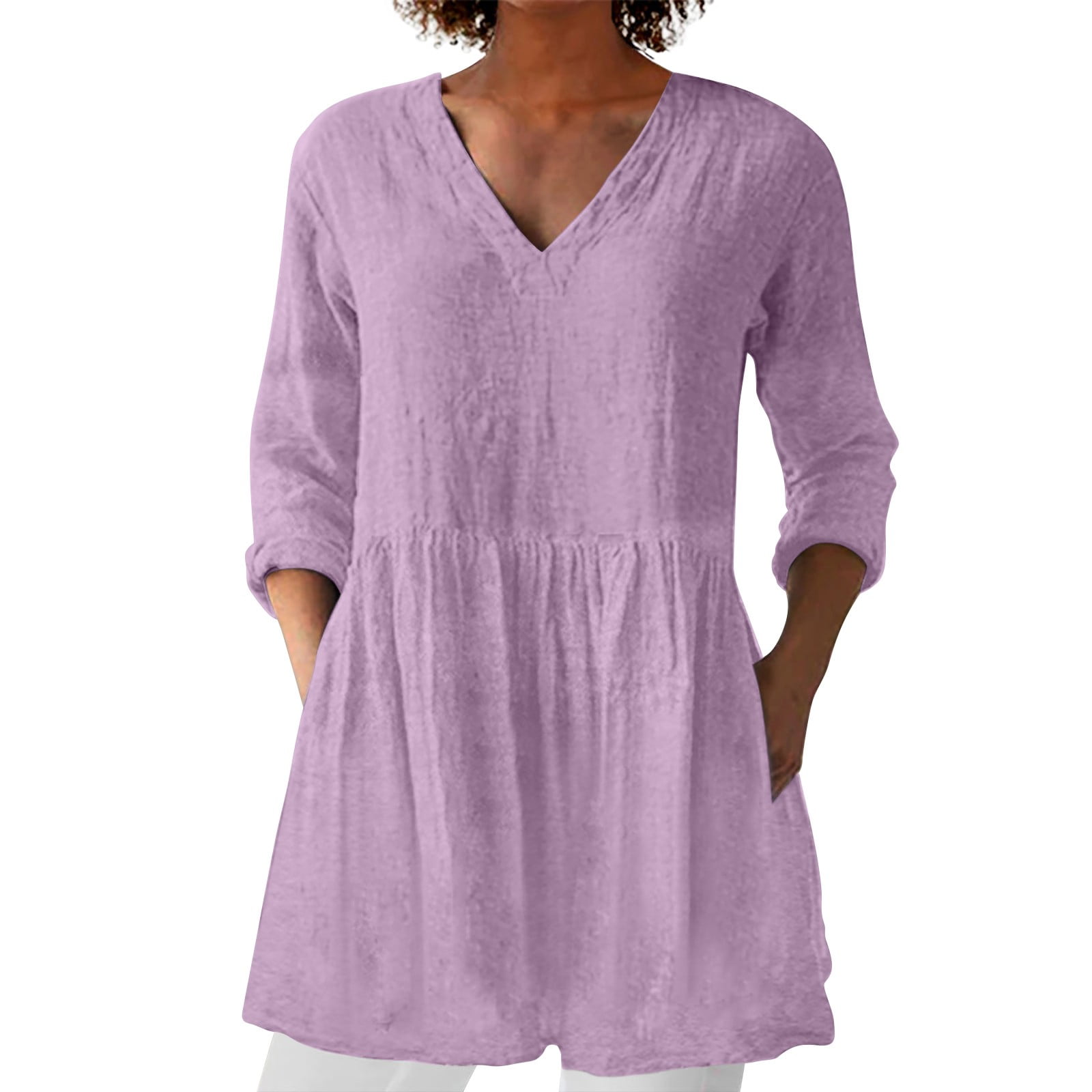 Blouses for women dressy casual Long Sleeve Cotton and Linen Soft ...