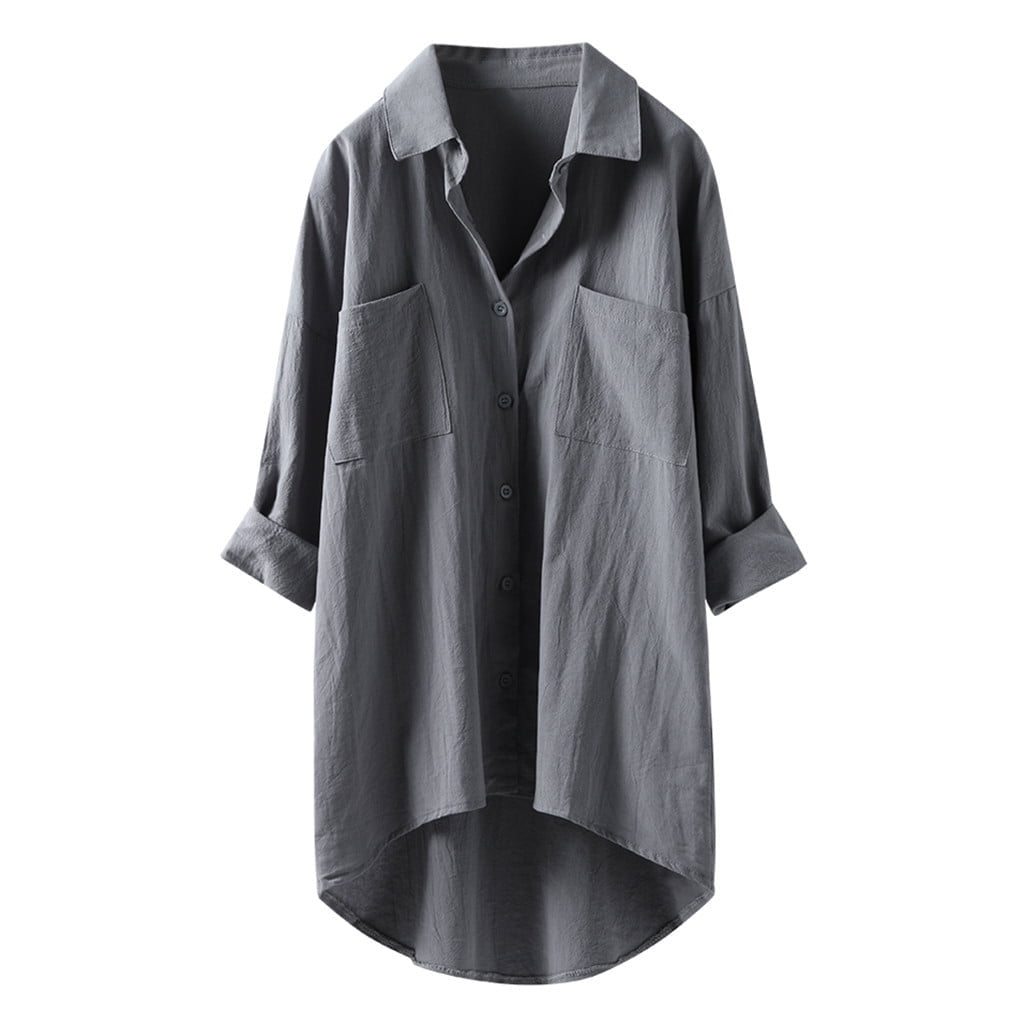 Blouses for women dressy casual Long Sleeve Cotton and Linen Soft ...