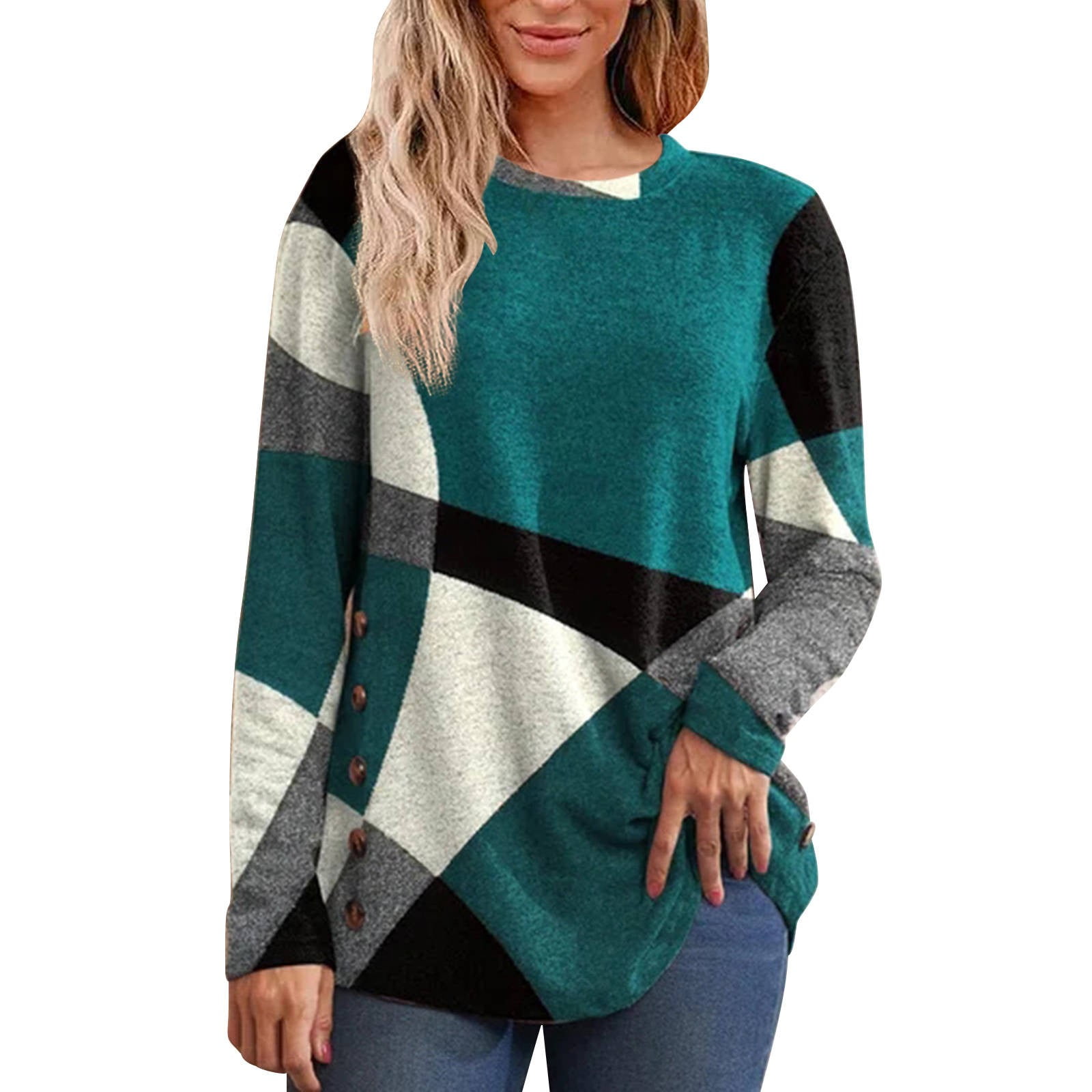 Blouses for women dressy casual Long Sleeve Polyester Soft Clothing ...