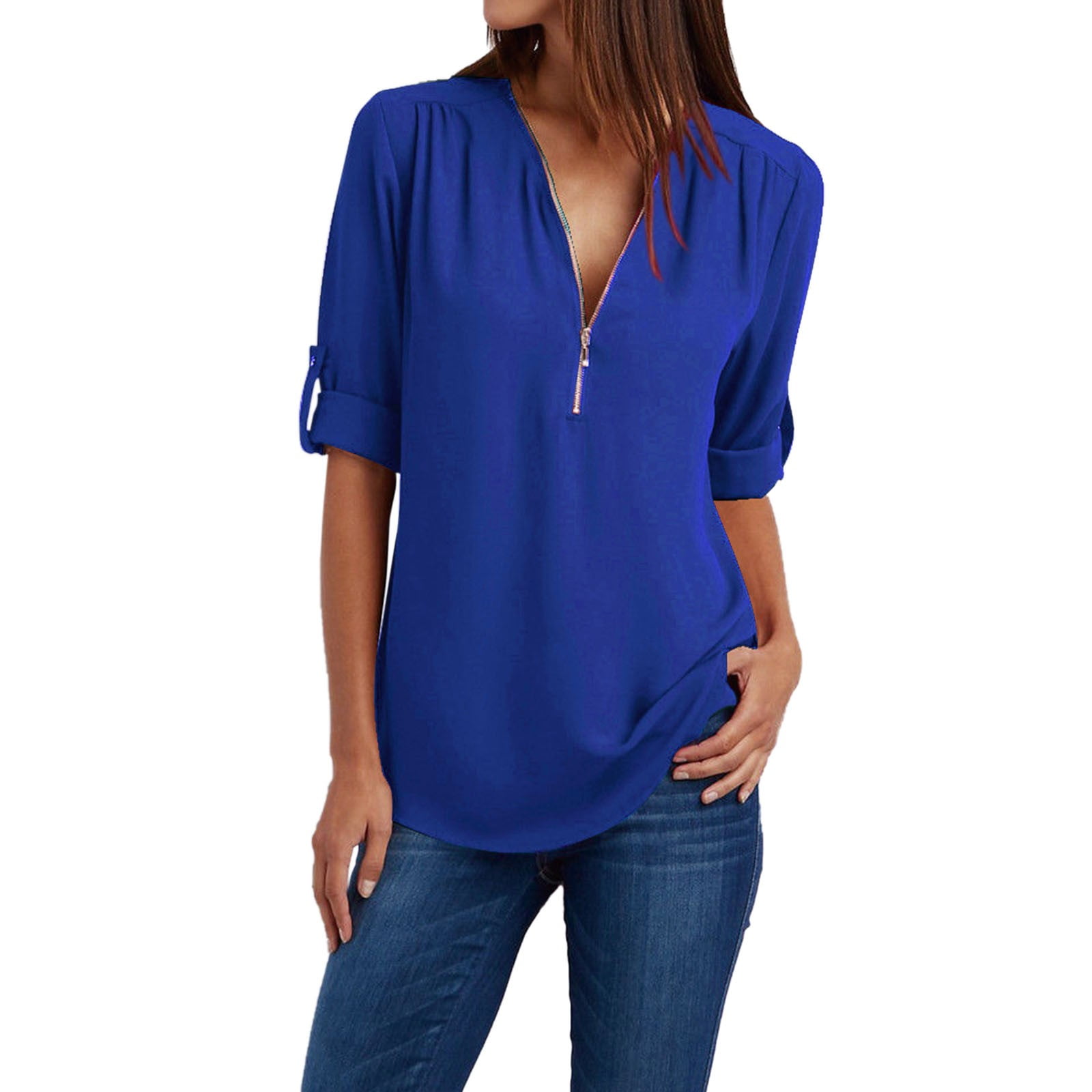 Blouses for women dressy casual Long Sleeve polyester Soft Clothing ...