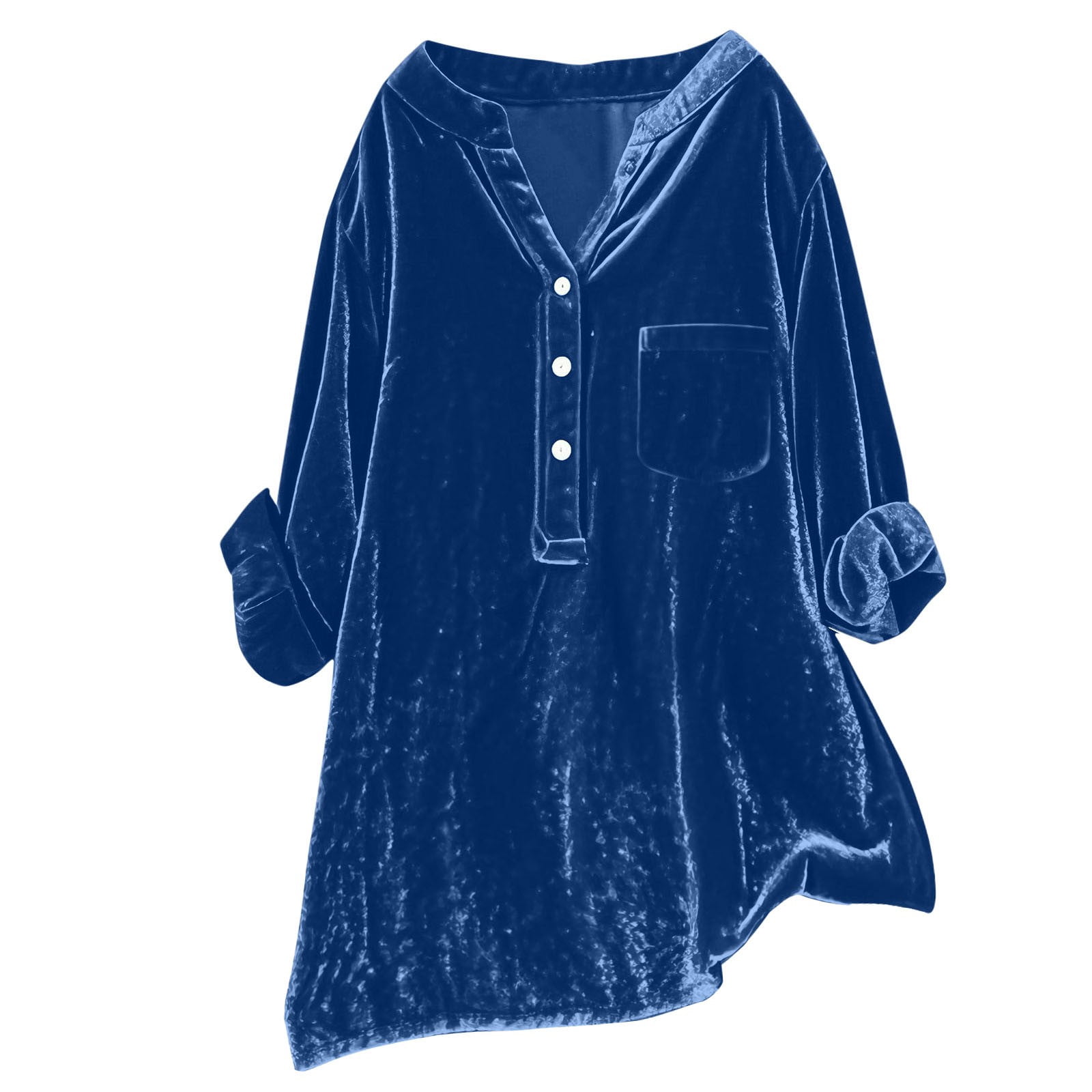 Blouses for women dressy casual Polyester,Spandex Soft Clothing L Blue ...