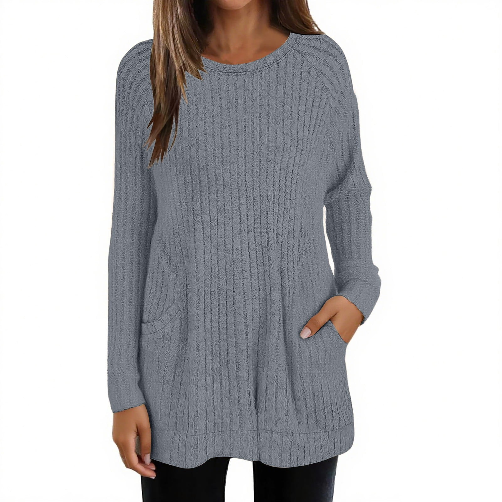 Blouses for women dressy casual Polyester,Spandex Soft Clothing L Gray ...