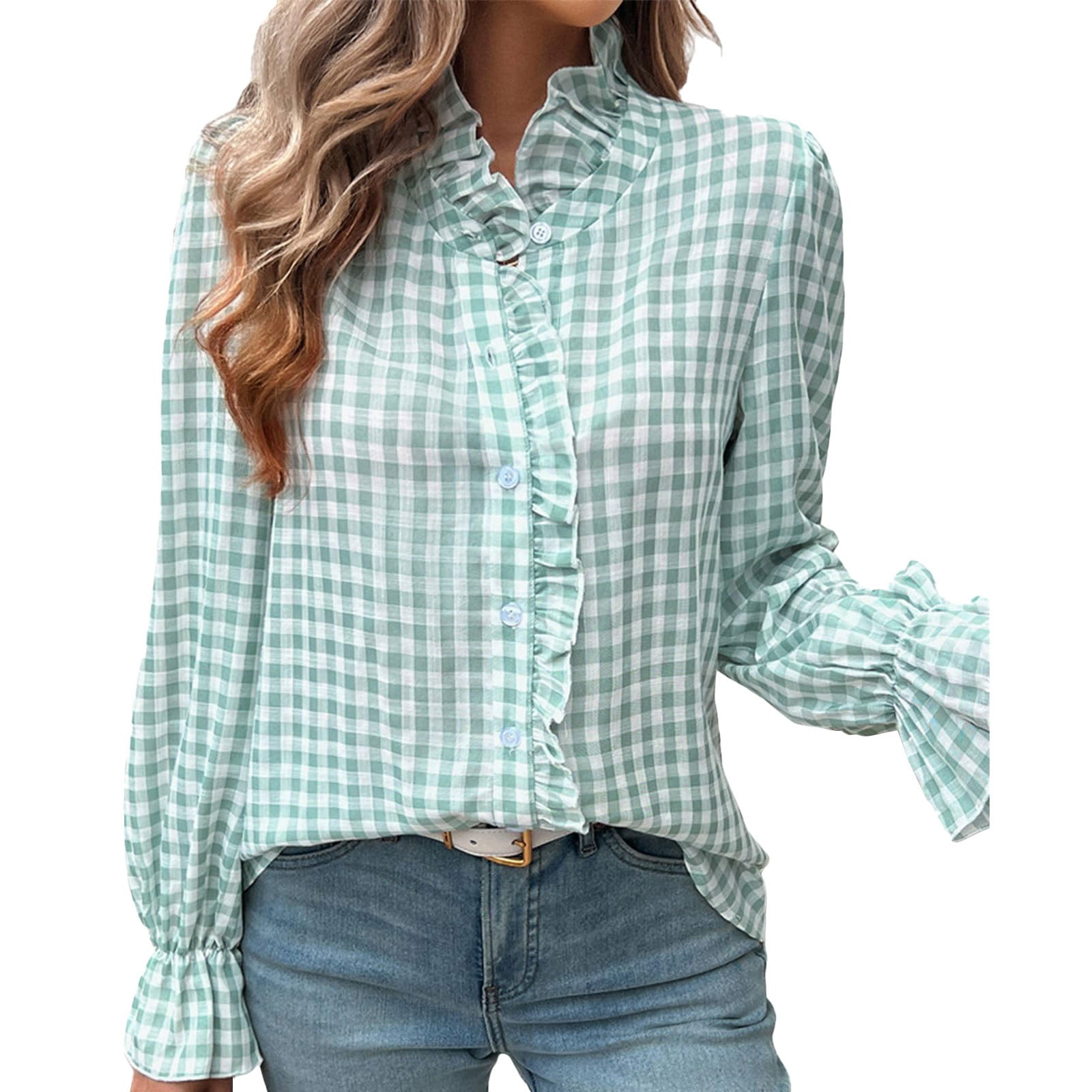 Blouses for women dressy casual Polyester-cotton Blend Soft Clothing L ...