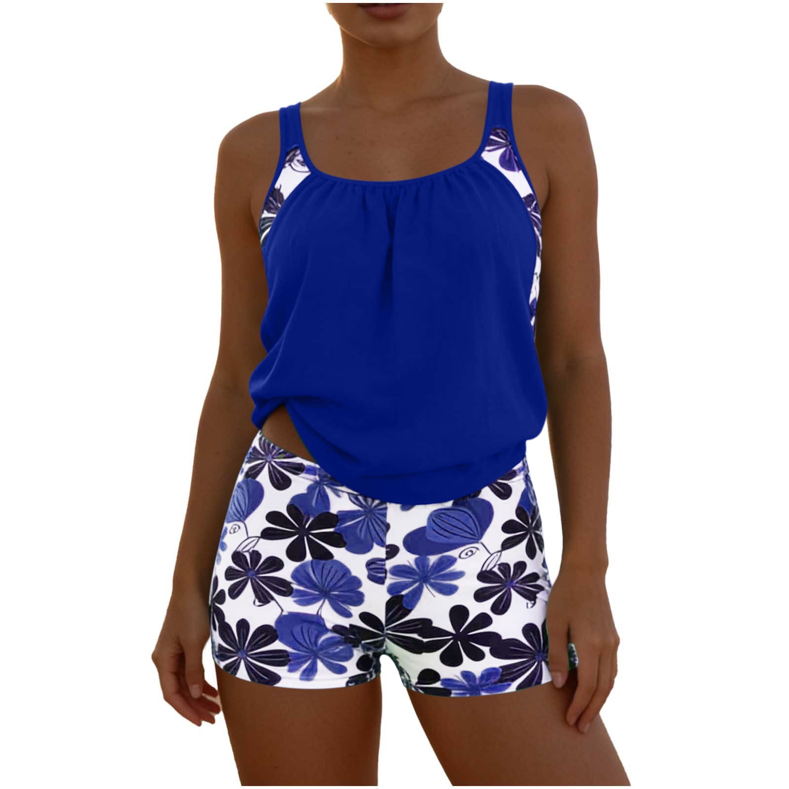 Blouson Tankini Bathing Suits for Women Modest 2 Piece Swimsuits High ...
