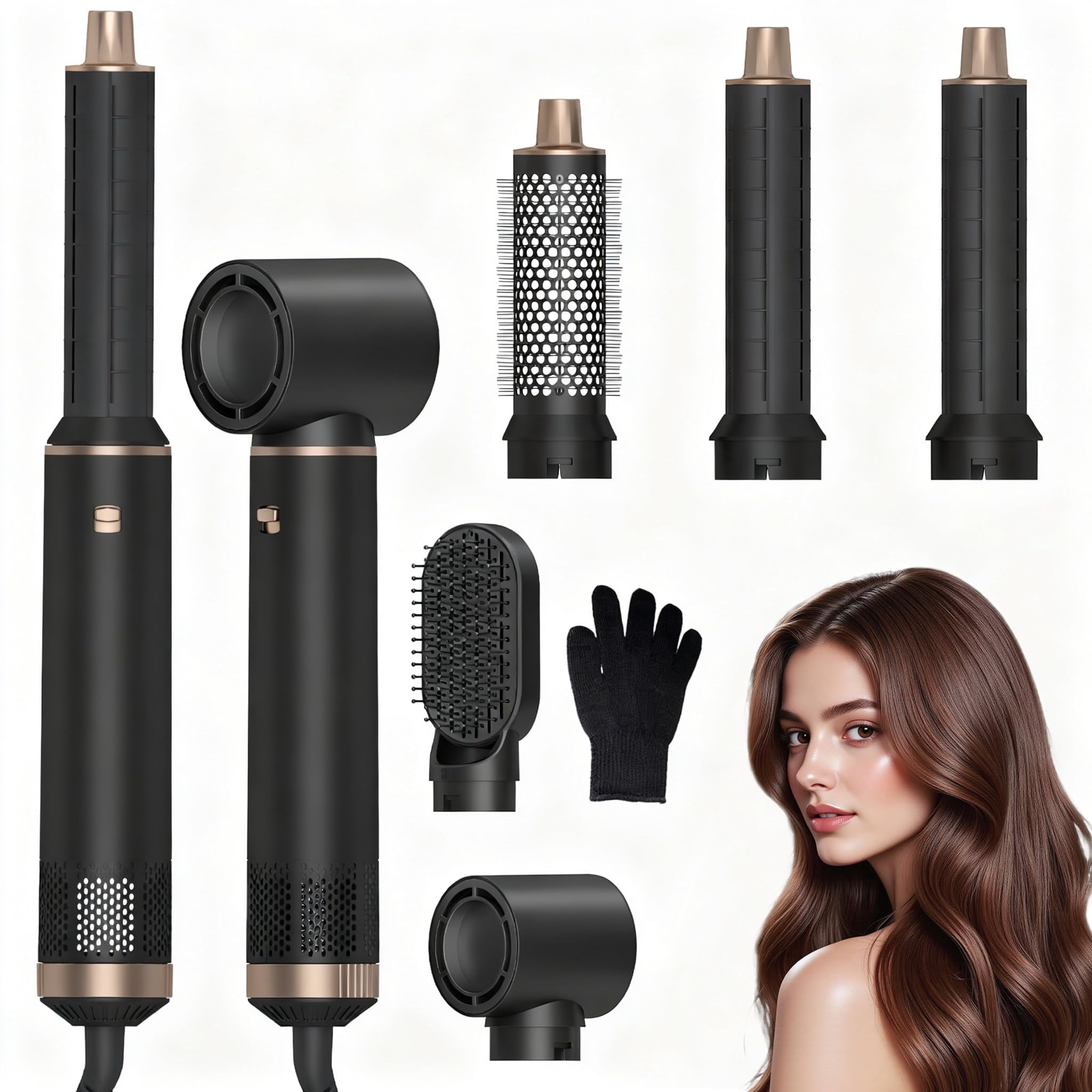 Blow Dryer Brush 5 in 1: Ionic Hot Air Styler Hair Dryer Brush Blow ...