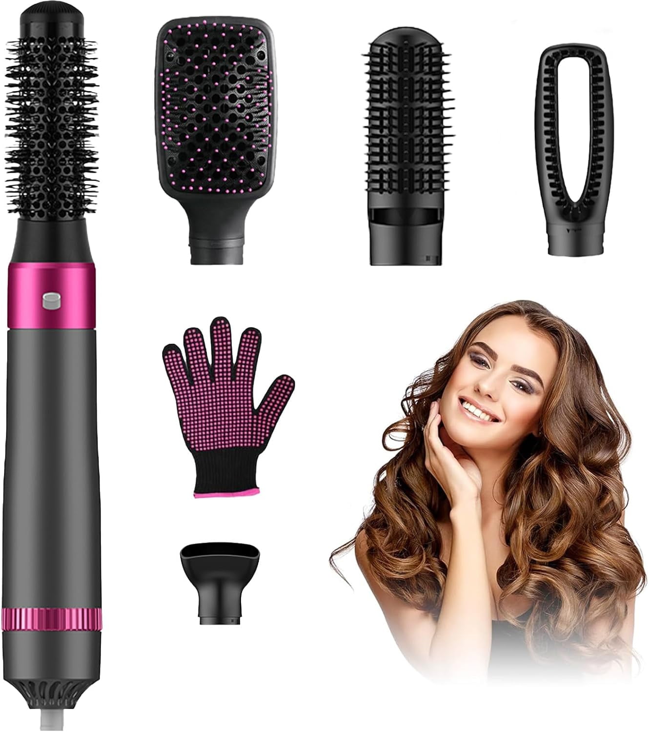 Blow Dryer Brush, Alledge 5 in 1 Hair Thermal Brush and Styler Set for ...